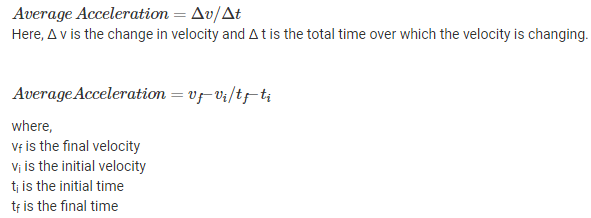 Average Acceleration Formula