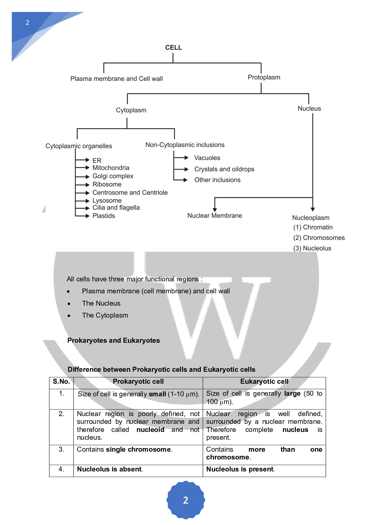 Short notes and key points of class 9 biology chapter-Cell |Physics Wallah