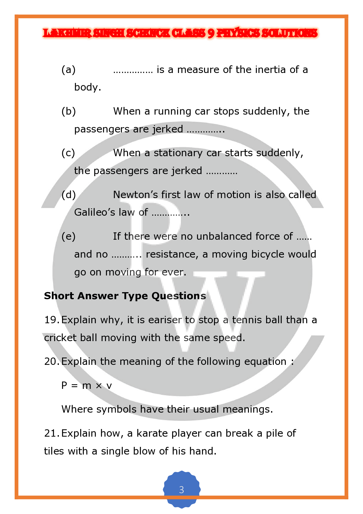 Lakhmir Singh Physics Class 9 Chapter 2-Force and laws of motion ...