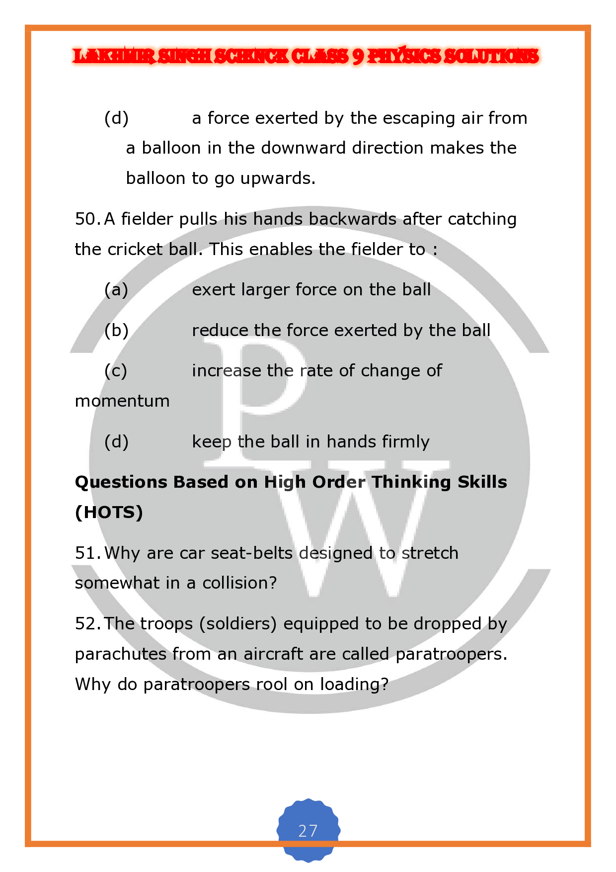 Lakhmir Singh Physics Class 9 Chapter 2-Force and laws of motion ...