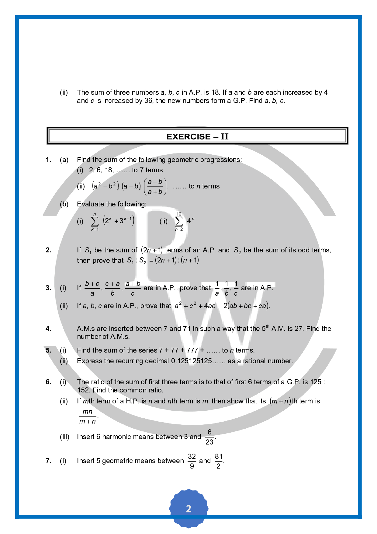 Questions Based on chapter-sequences and series |CBSE Maths |Physics Wallah