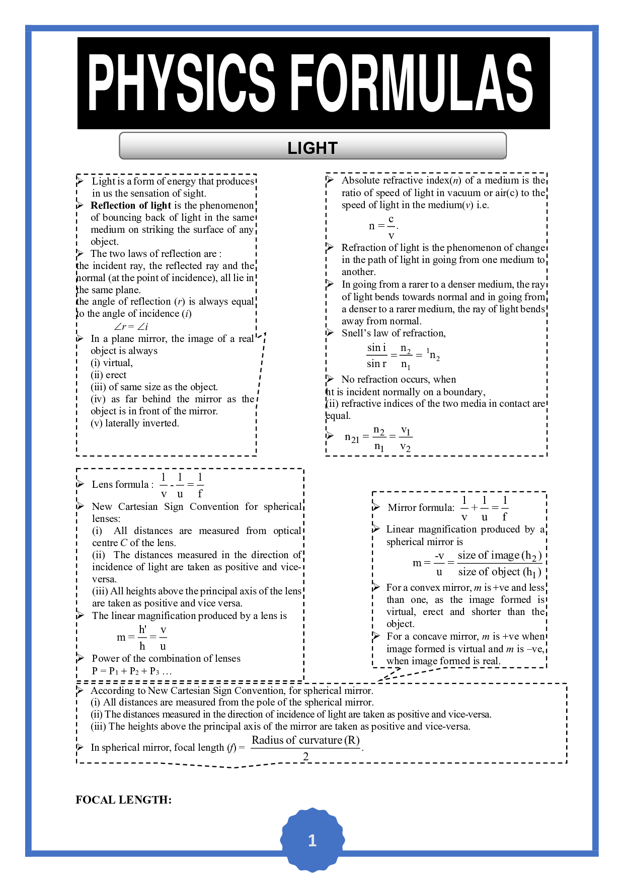 Concise Notes For Class 10 Physics Chapter Light Physics Wallah Concise Notes For Class 10 Physics Chapter Light Physics Wallah