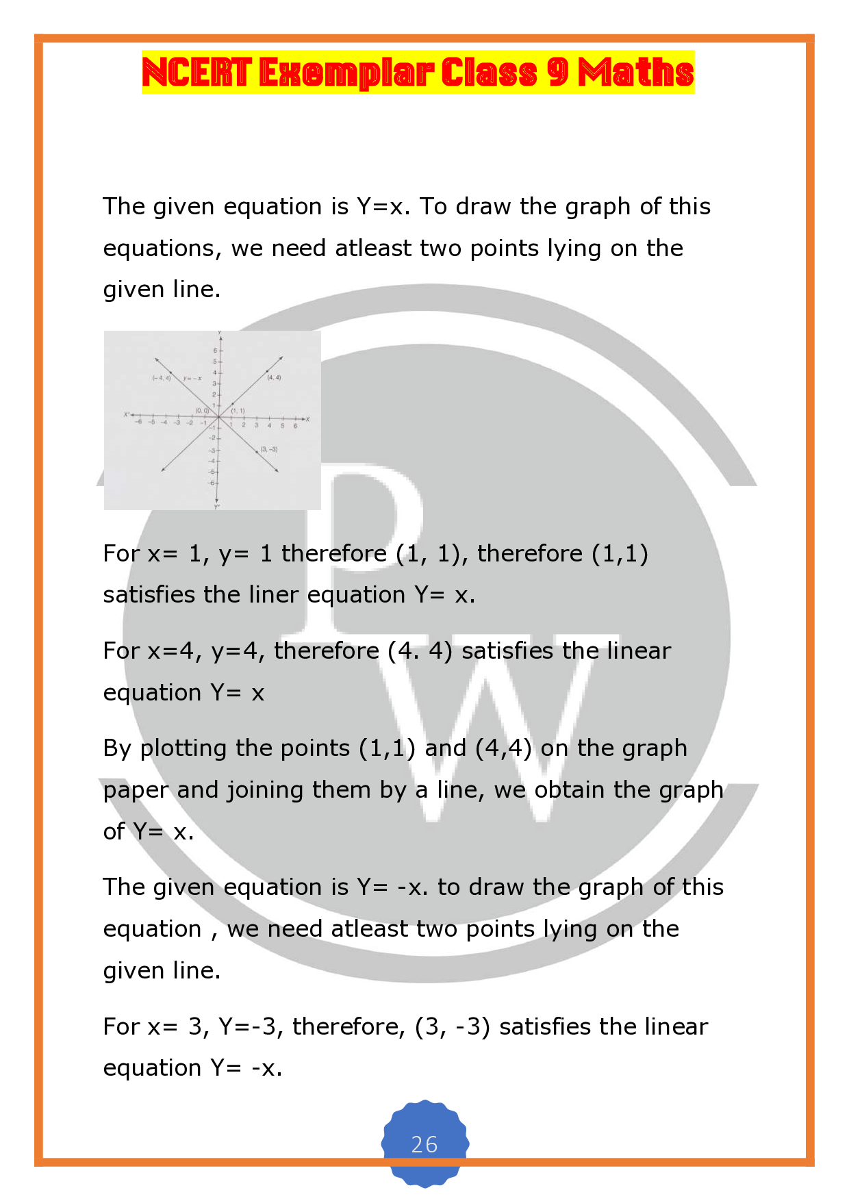 NCERT Exemplar Linear Equations In Two Variables Solutions PW NCERT Exemplar Linear Equations In Two Variables Solutions PW