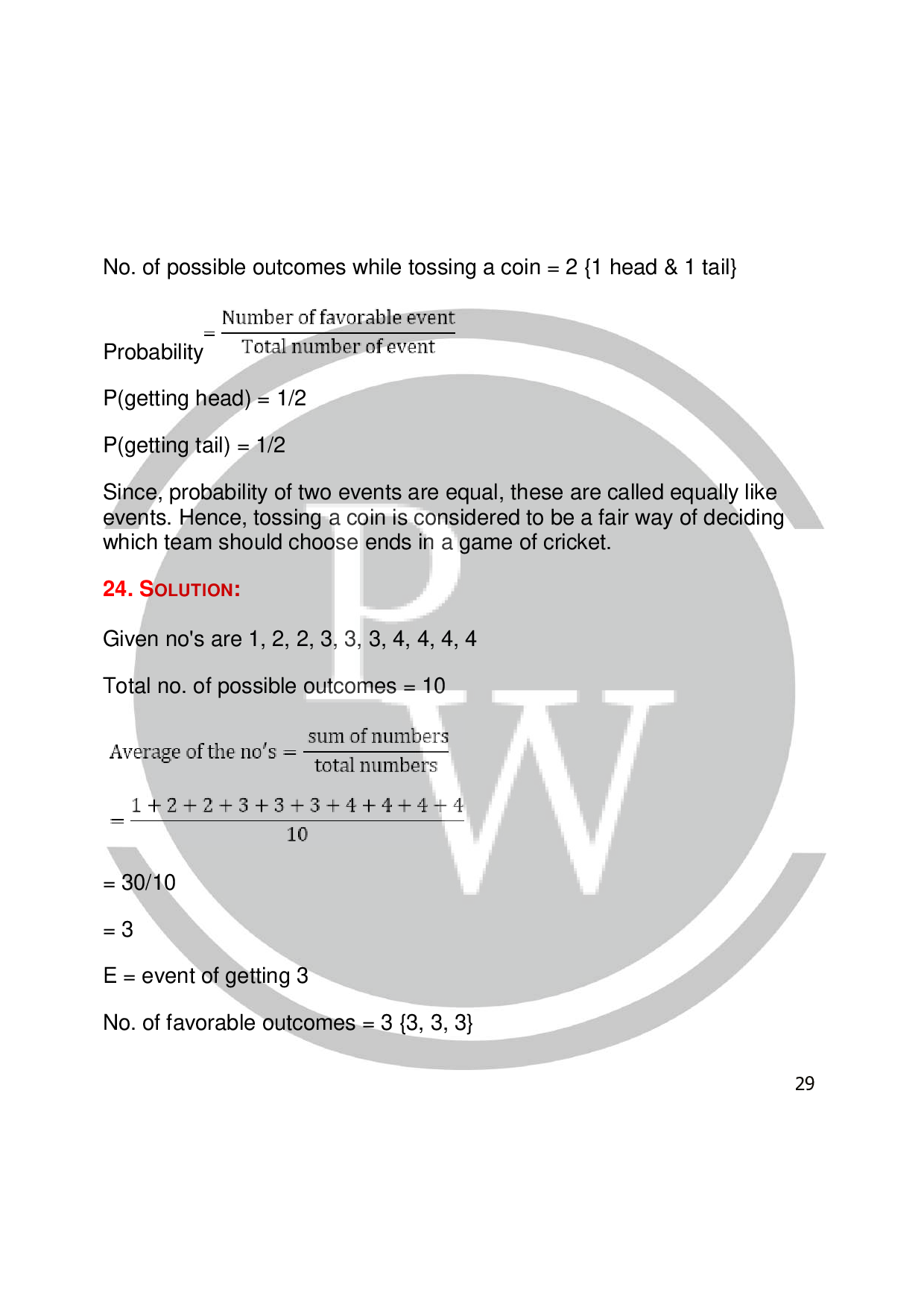 Class 10 Solutions Chapter 13-Probability Exercise 13.1 RD Sharma | PW