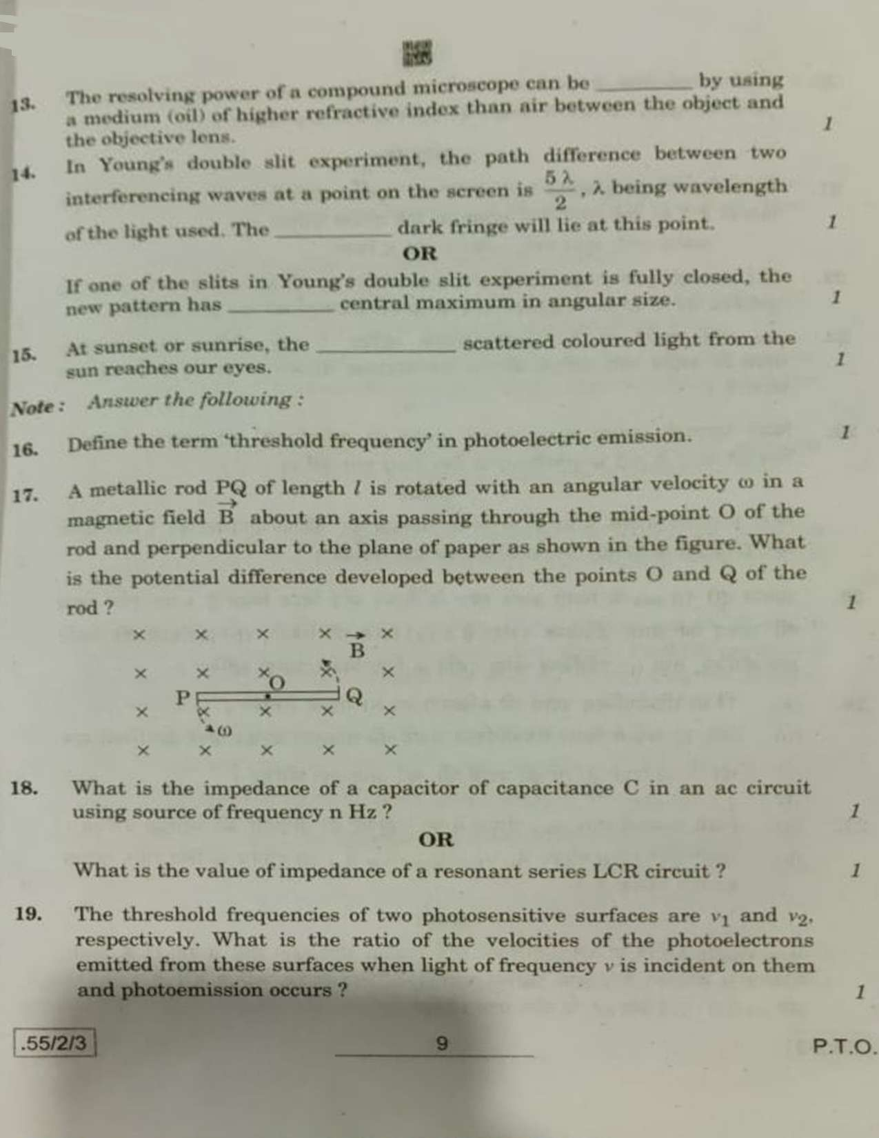 Class 12 Physics year 2020 CBSE previous year question papers | PW