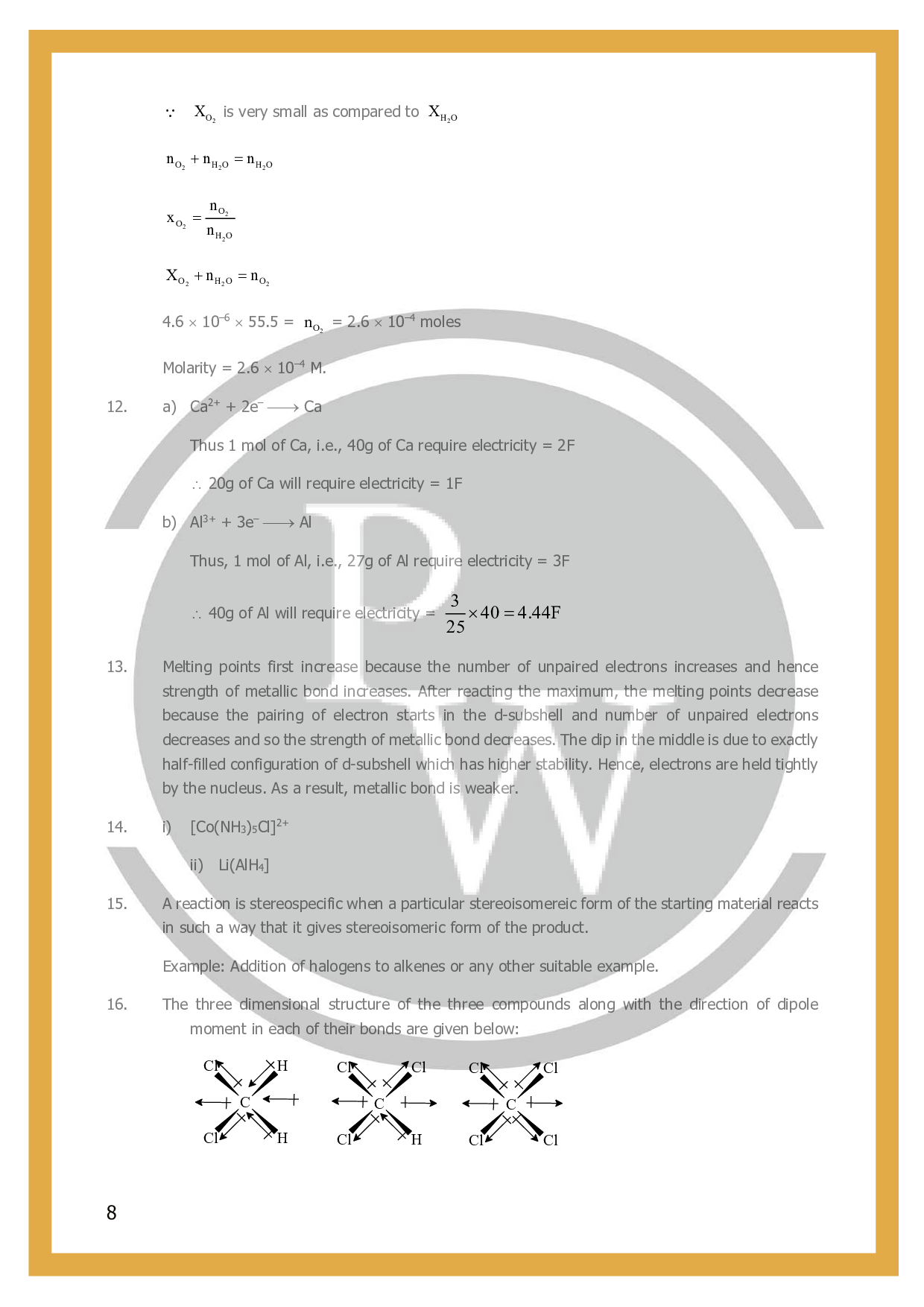 Sample paper-3 For Class 12 Chemistry with solution | PW