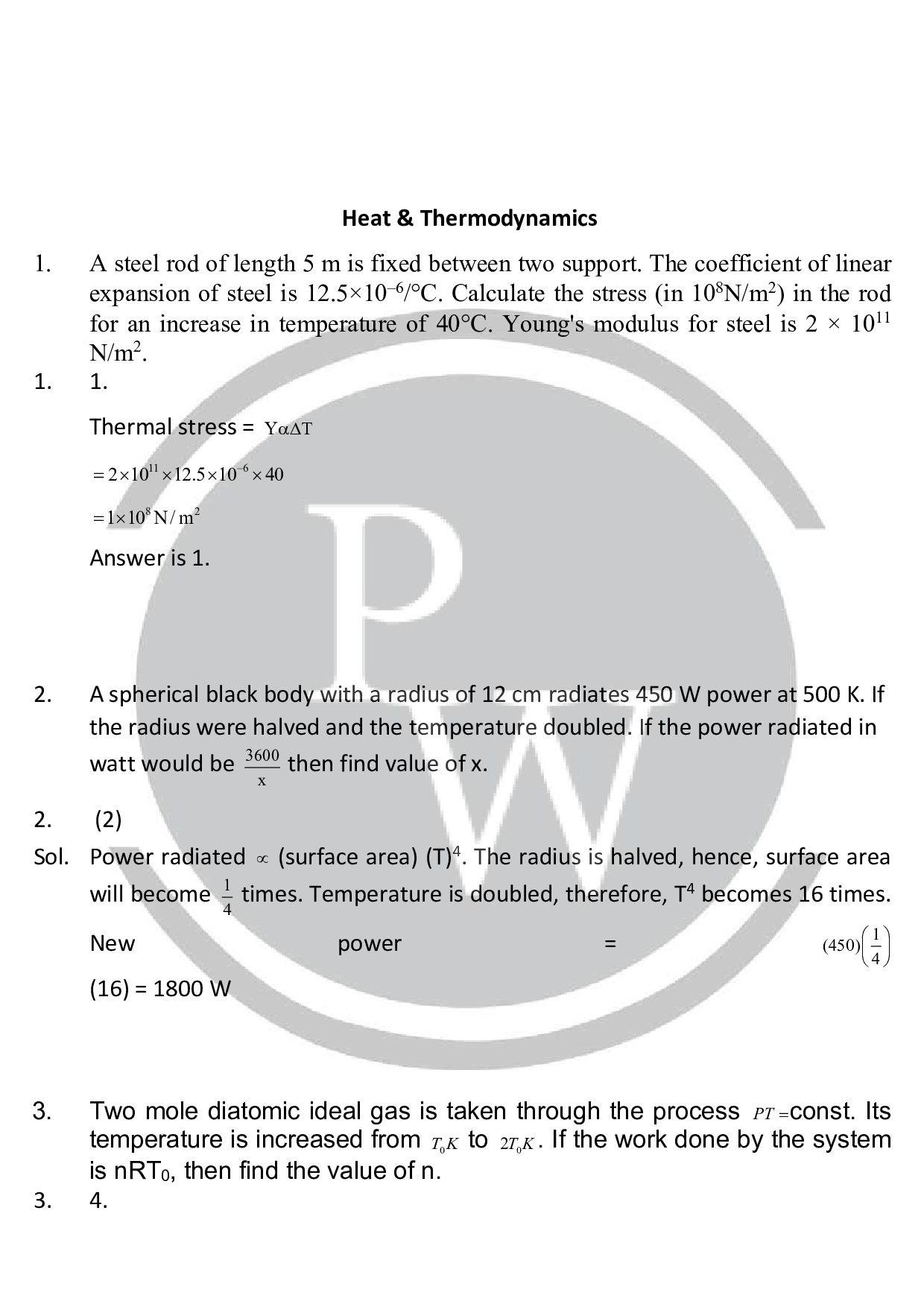 Integer or Numerical base question of Heat for JEE Physics|Physics wallah