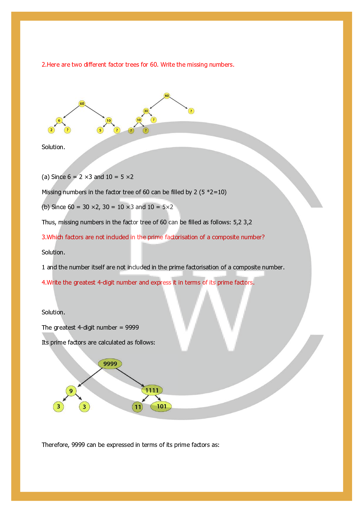 NCERT Solutions For Class 6 Maths Chapter 3 Playing With Numbers PW