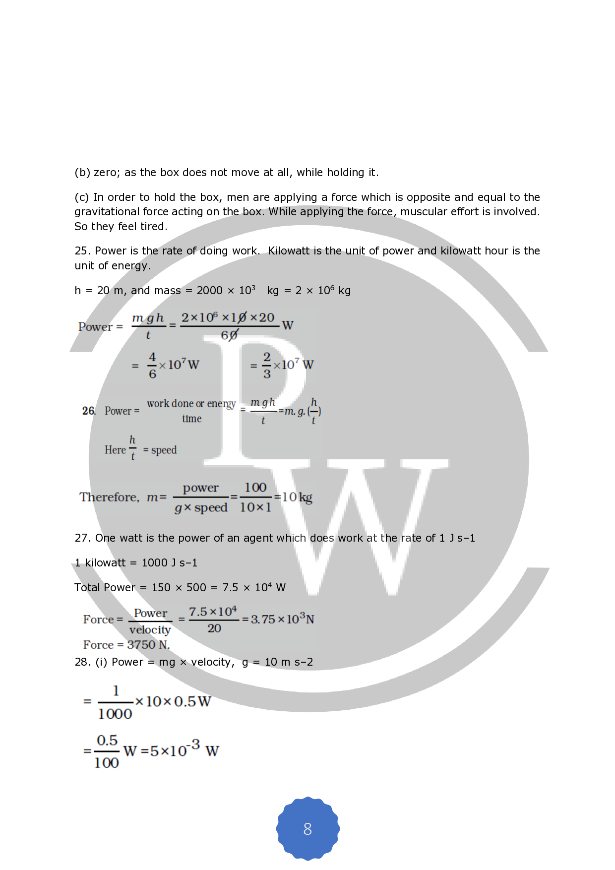 NCERT Exemplar Chapter-11 For Class 9 Science- Work and Energy Solutions|PW