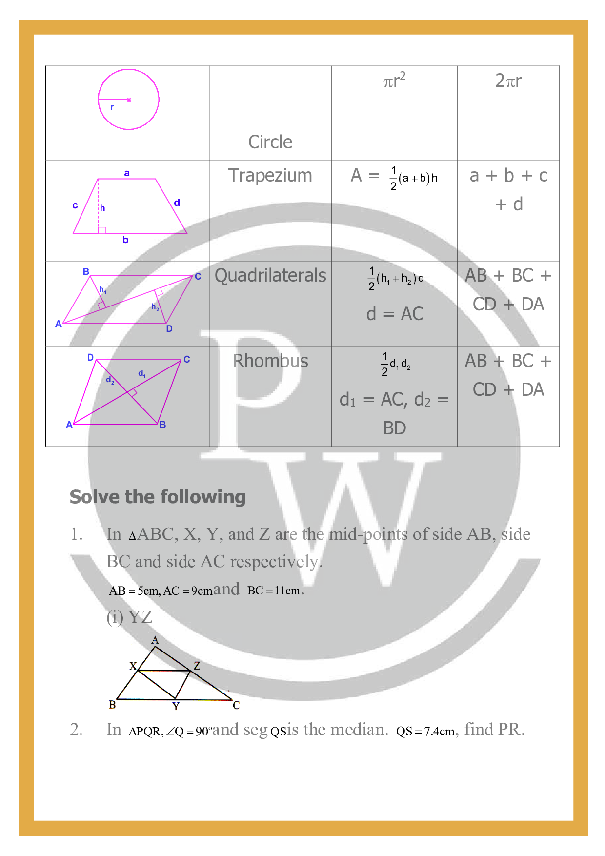 Quadrilateral -Examples,Definition, Properties|Formulas