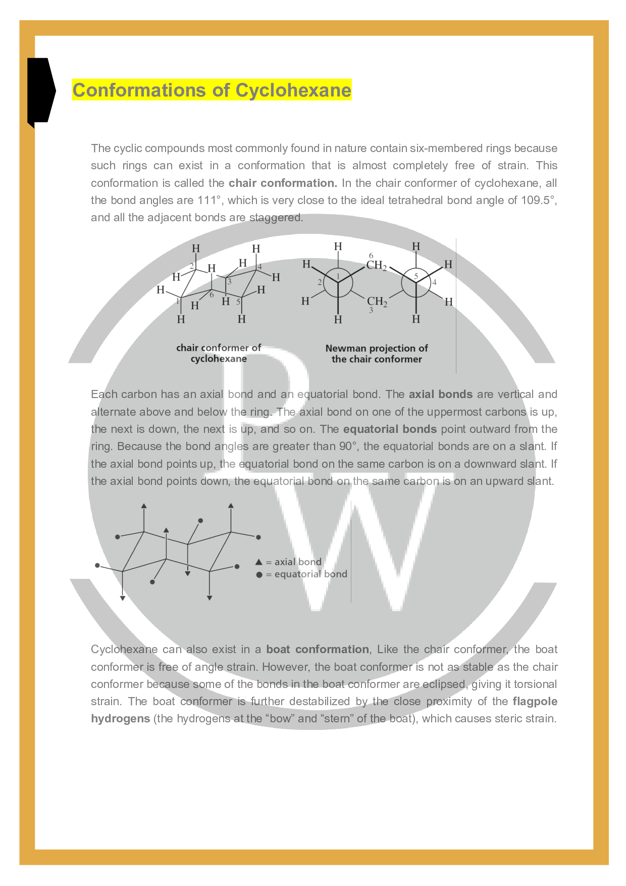 Conformations of Cyclohexane|About Conformations of Cyclohexane| PW
