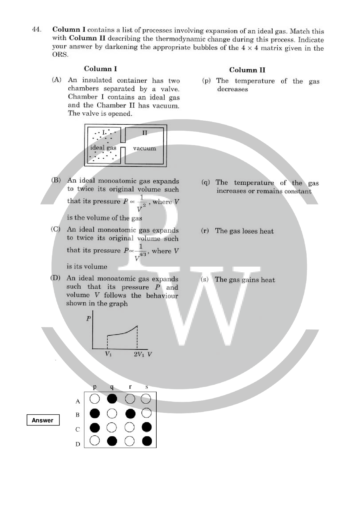 JEE Advance Question paper- 2008 Paper-2 With Answer Key | PW