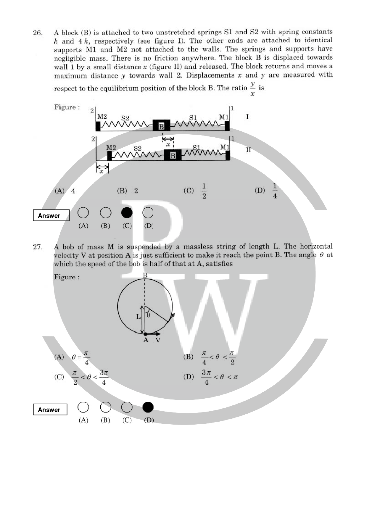 JEE Advance Question paper- 2008 Paper-2 With Answer Key | PW
