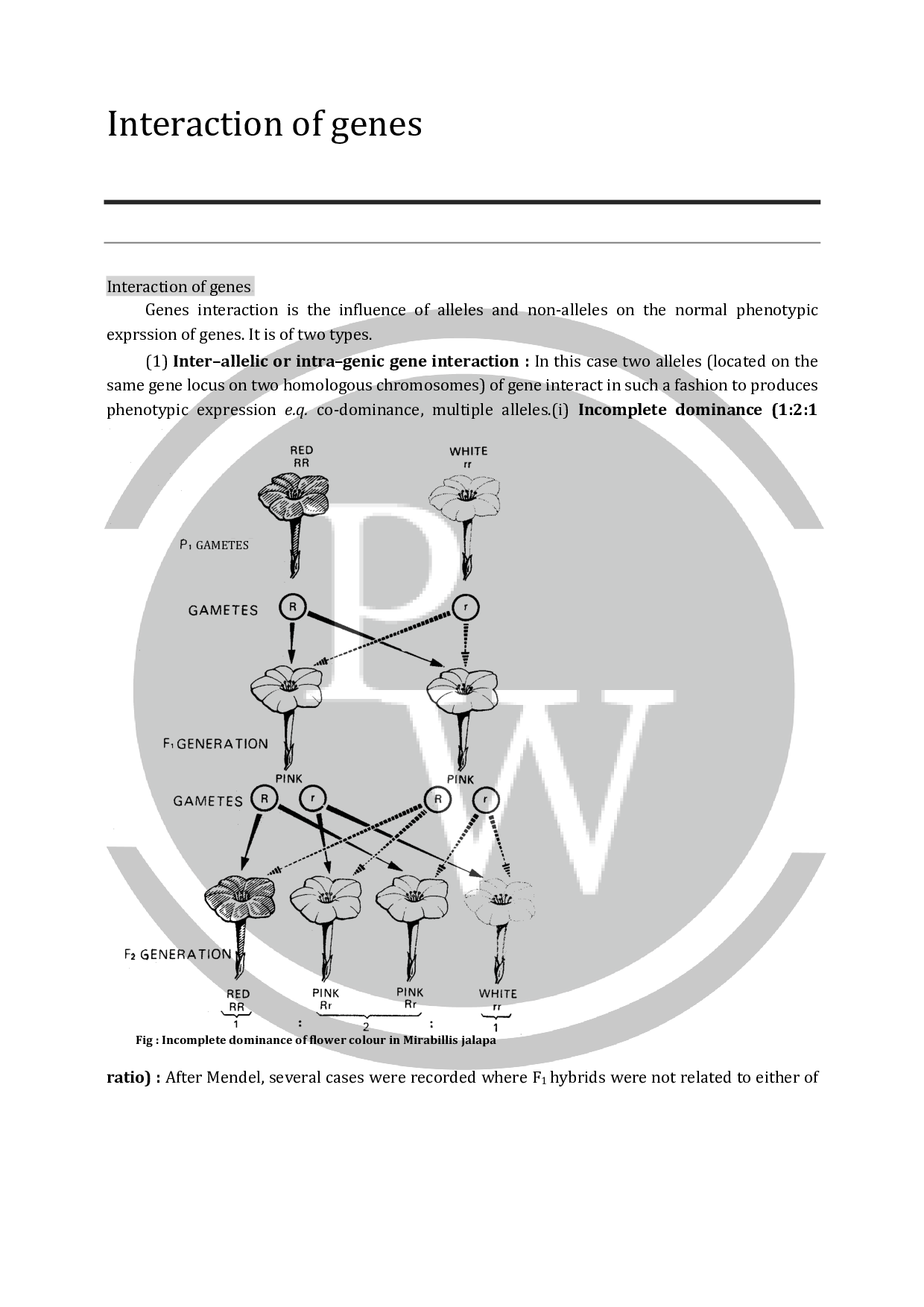 Genes Interaction and overviews | Physics Wallah