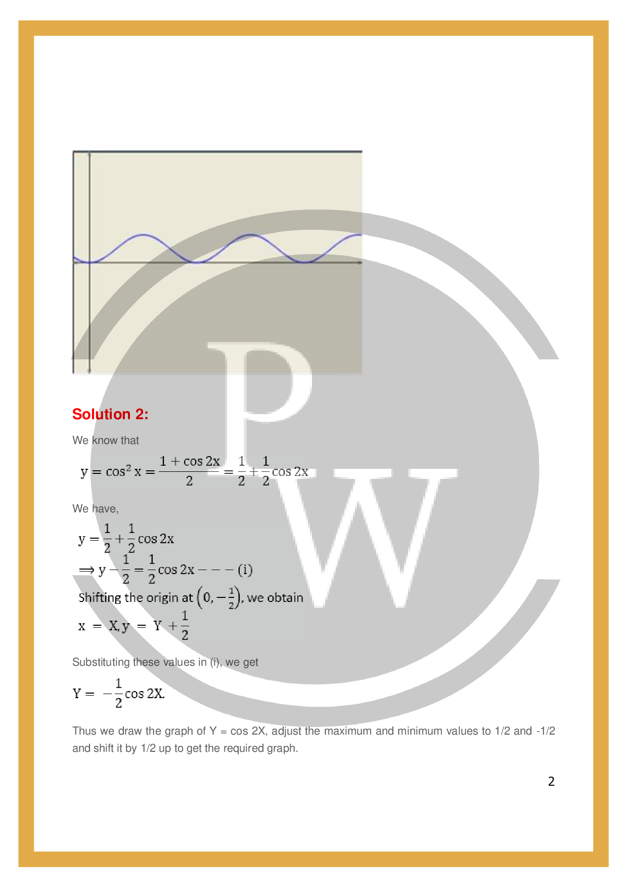 Graphs of Trigonometric Functions for Exercise-6C|RD Sharma|Physics Wallah