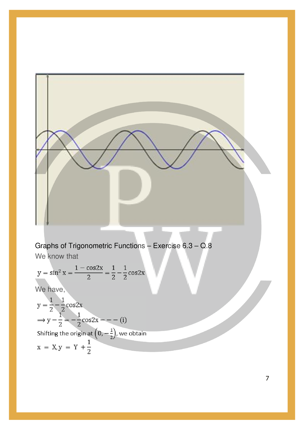 Graphs of Trigonometric Functions for Exercise-6C|RD Sharma|Physics Wallah
