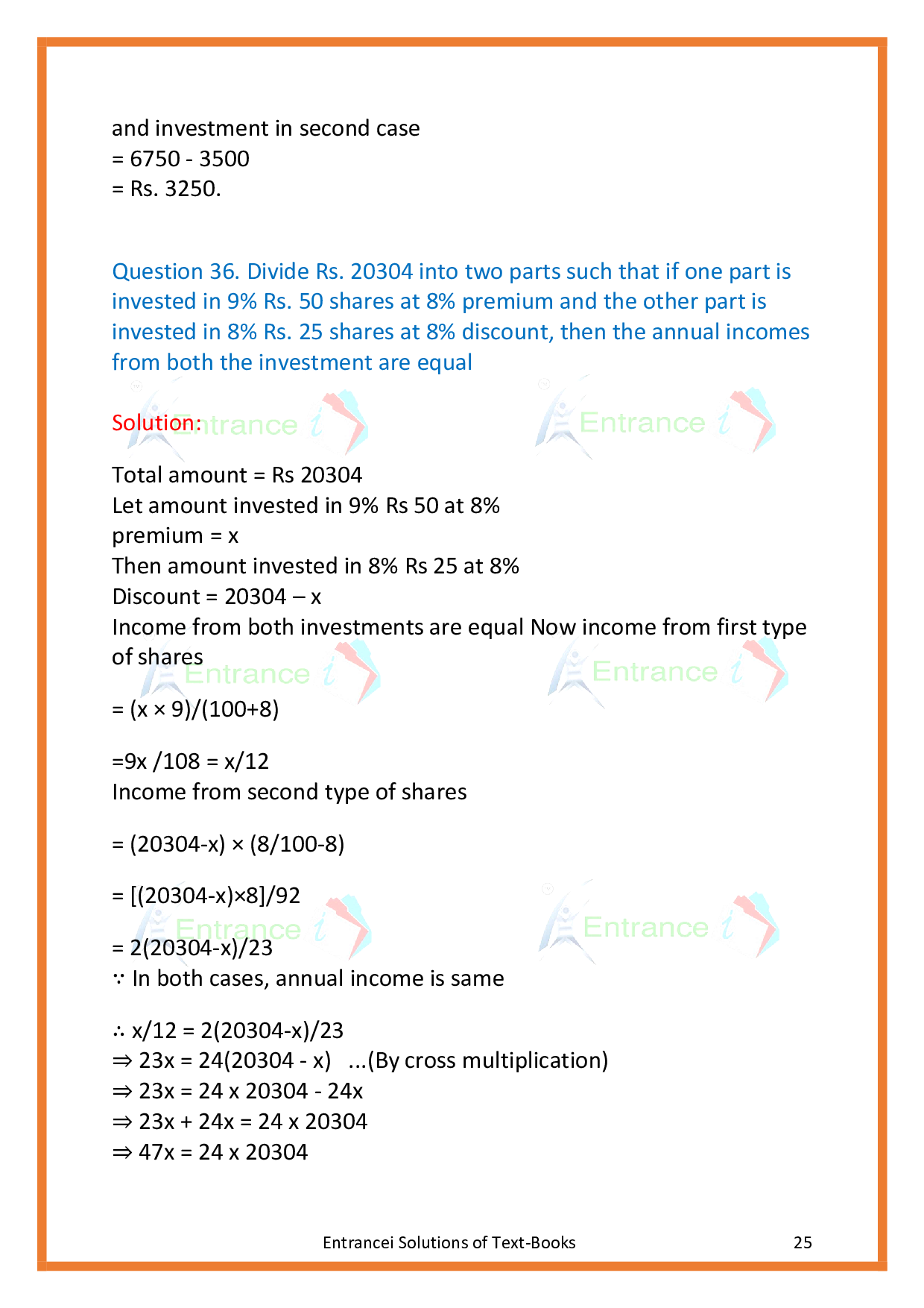 ML Aggarwal Class 10 solutions For Chapter-3 Shares and Dividends ...