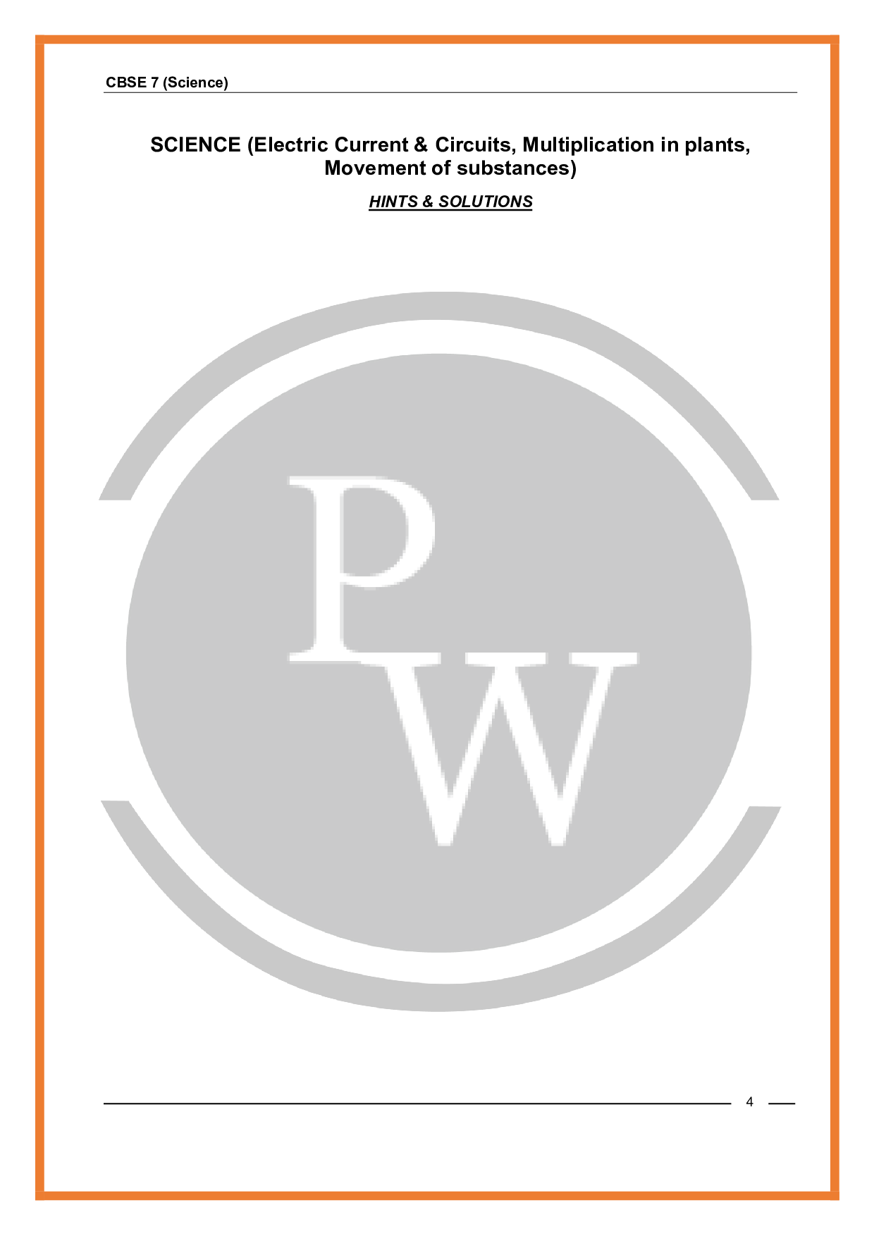 Class 7 Science Worksheet-6 With Solution |Physics Wallah