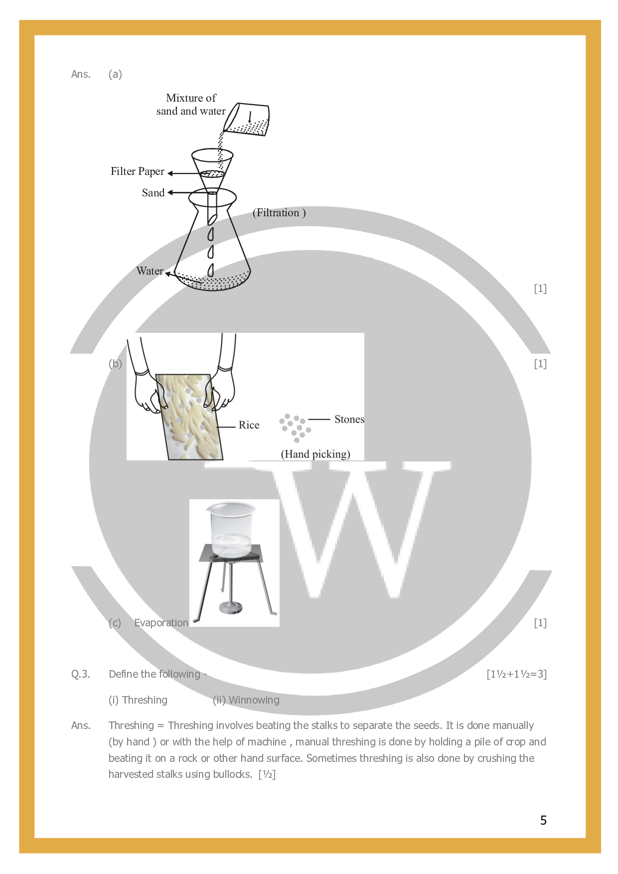 class 6 science worksheets Chapter 5-Separation of Substances |PW