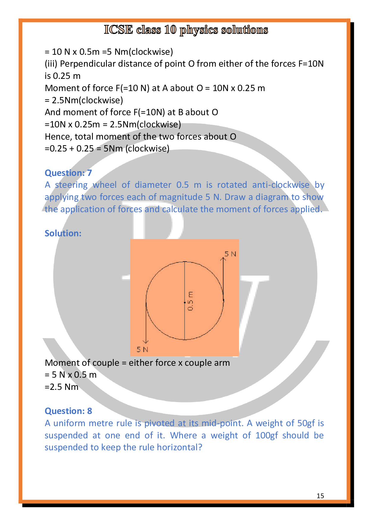 Solutions of Chapter-1 Force for ICSE class 10 Physics | PW