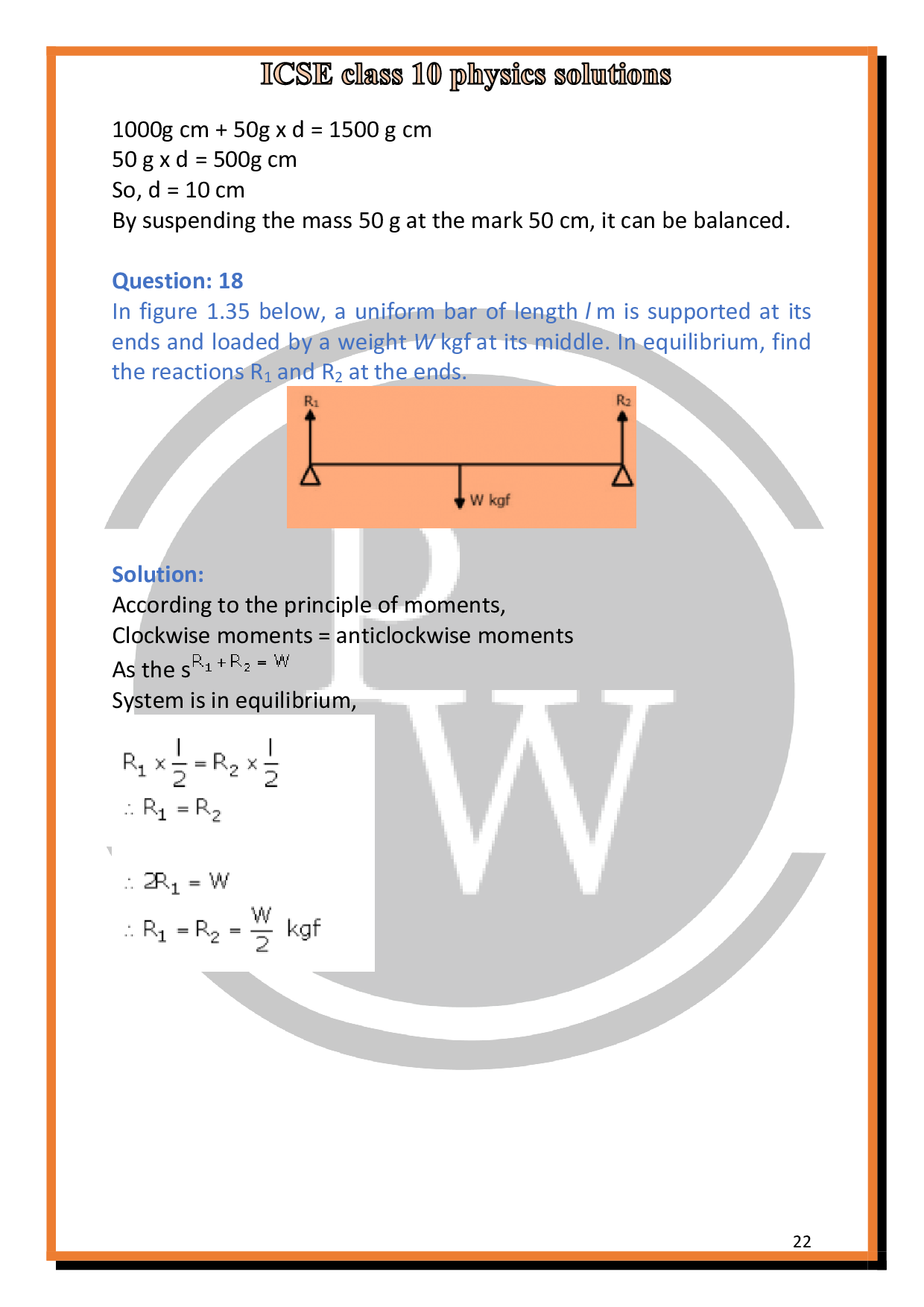Solutions of Chapter-1 Force for ICSE class 10 Physics | PW