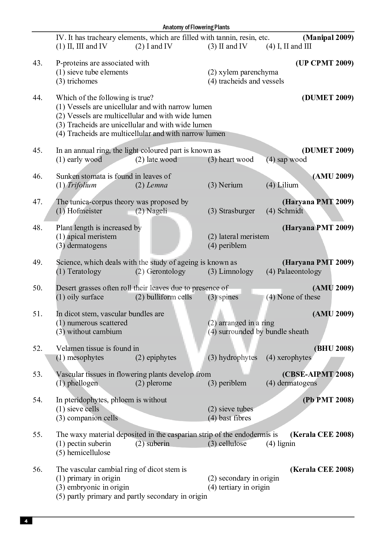 Neet Biology Classification Of Plant Kingdom Mcqs Set A NEET Biology ...