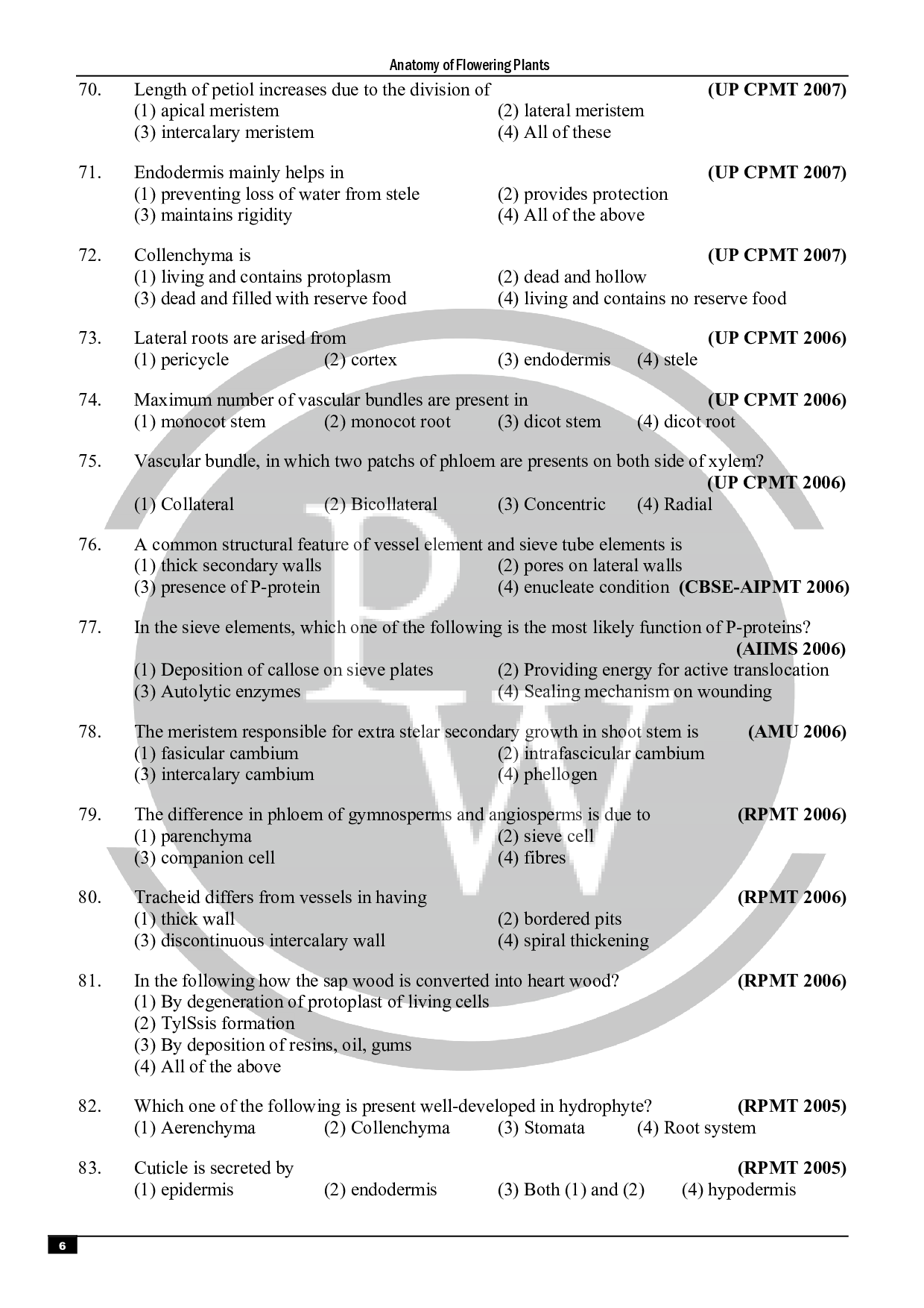Neet Biology Classification Of Plant Kingdom Mcqs Set A NEET Biology ...