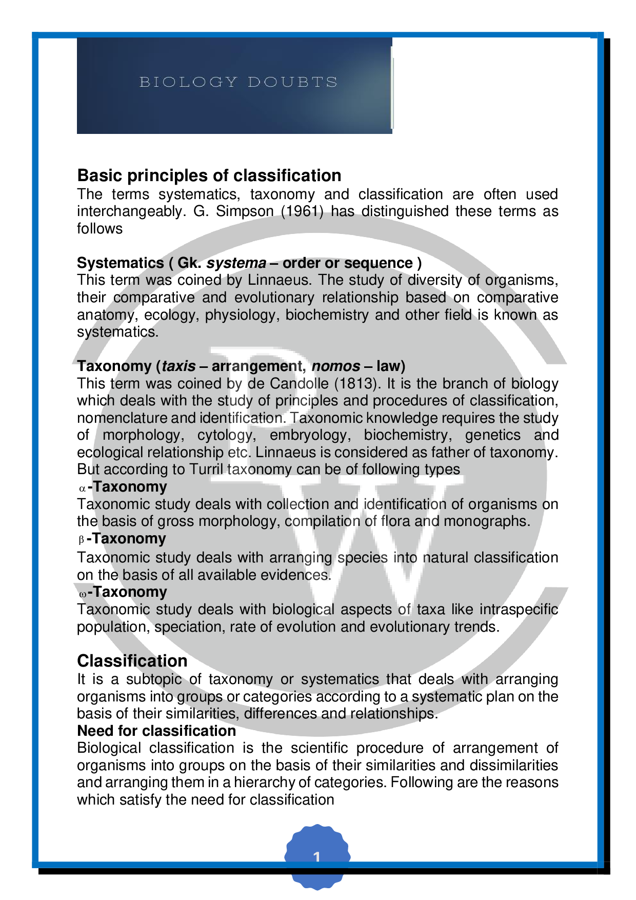 Animal classification system |Physics Wallah