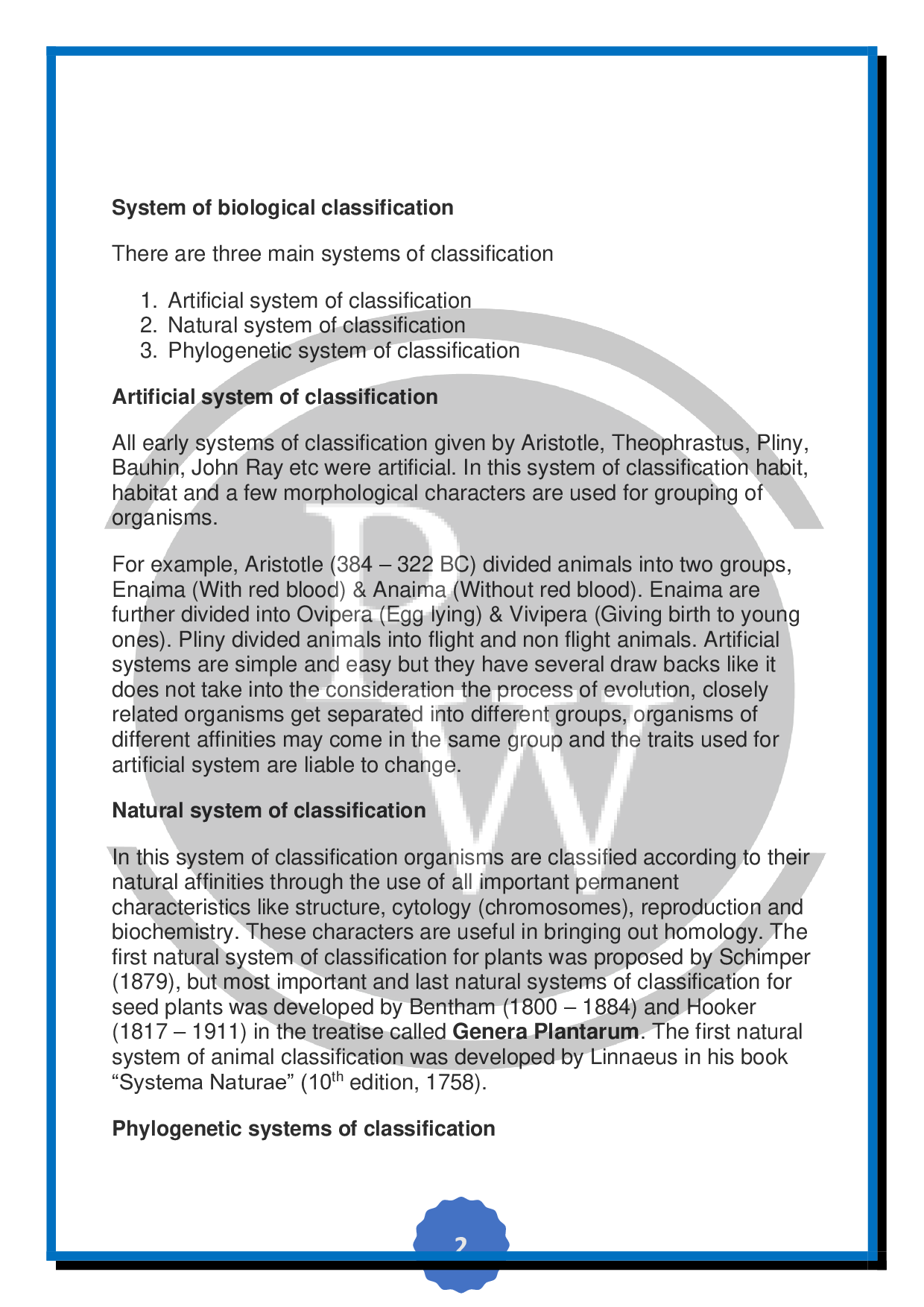 Animal classification system |Physics Wallah