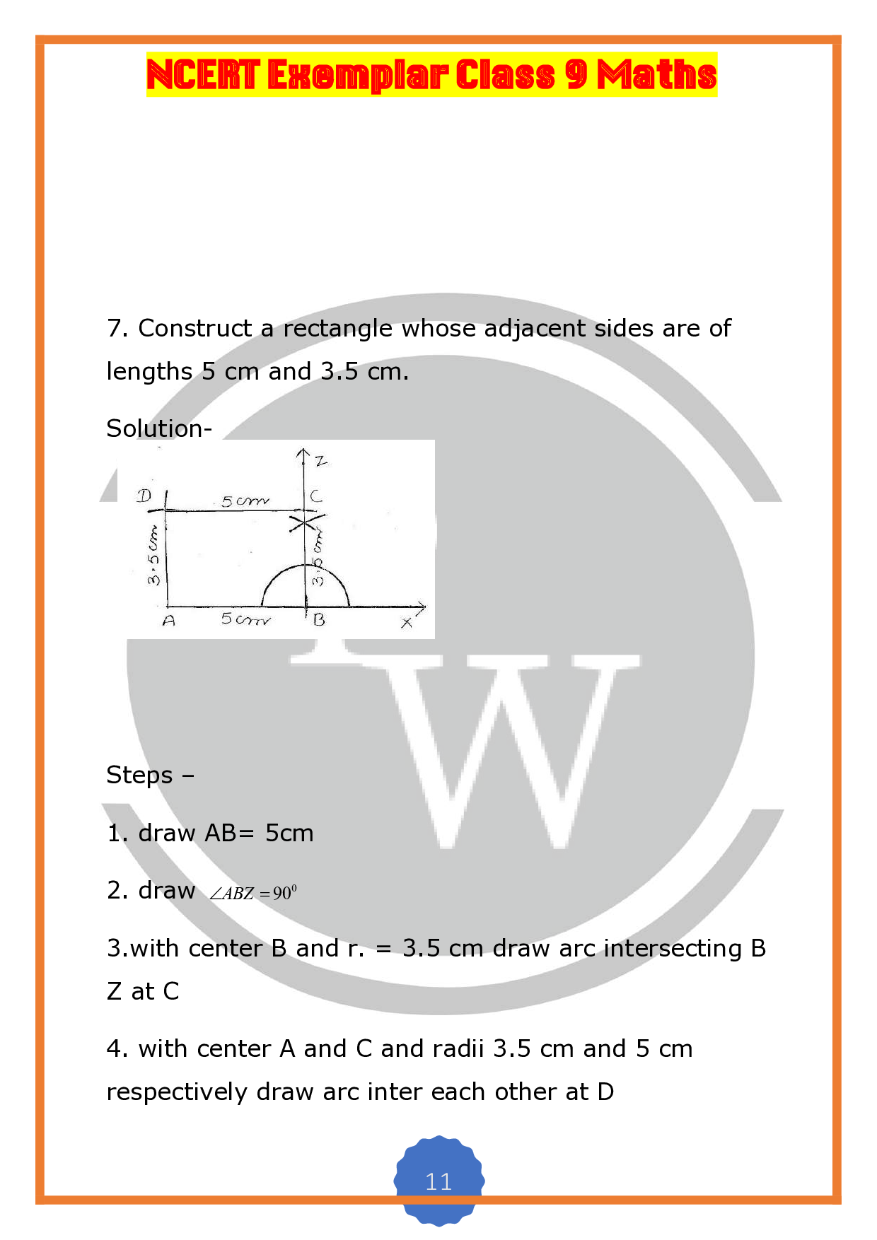 Class 9 Maths Chapter 11 Constructions Solutions NCERT Exemplar PW Class 9 Maths Chapter 11 Constructions Solutions NCERT Exemplar PW