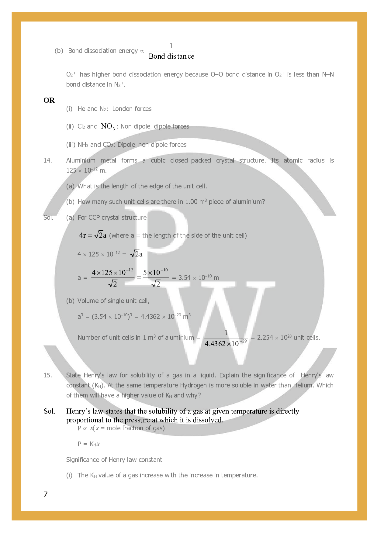 Sample paper-1 For Class 12 Chemistry with solution | PW