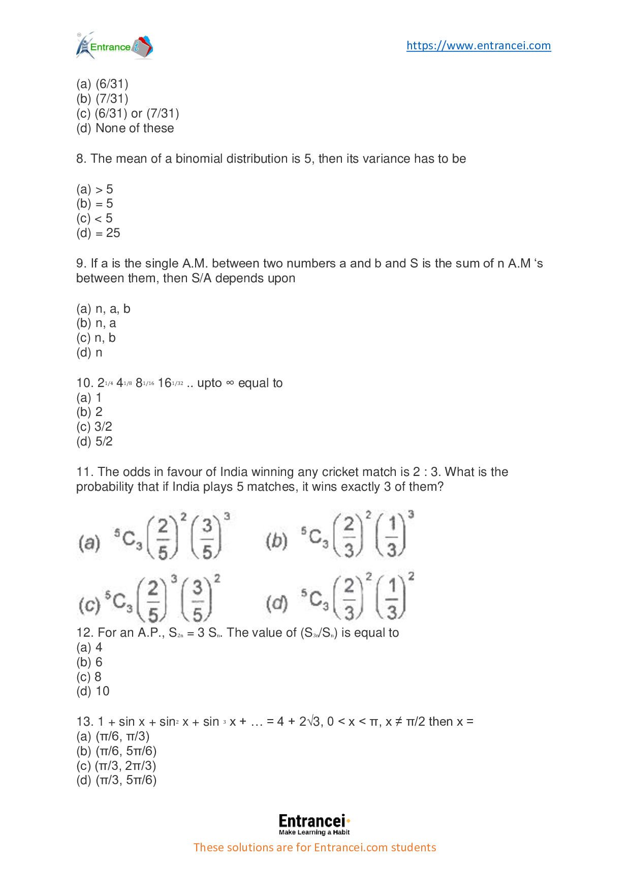 Previous Year BITSAT Question Paper 2013 With Answer Key PW Previous Year BITSAT Question Paper 2013 With Answer Key PW