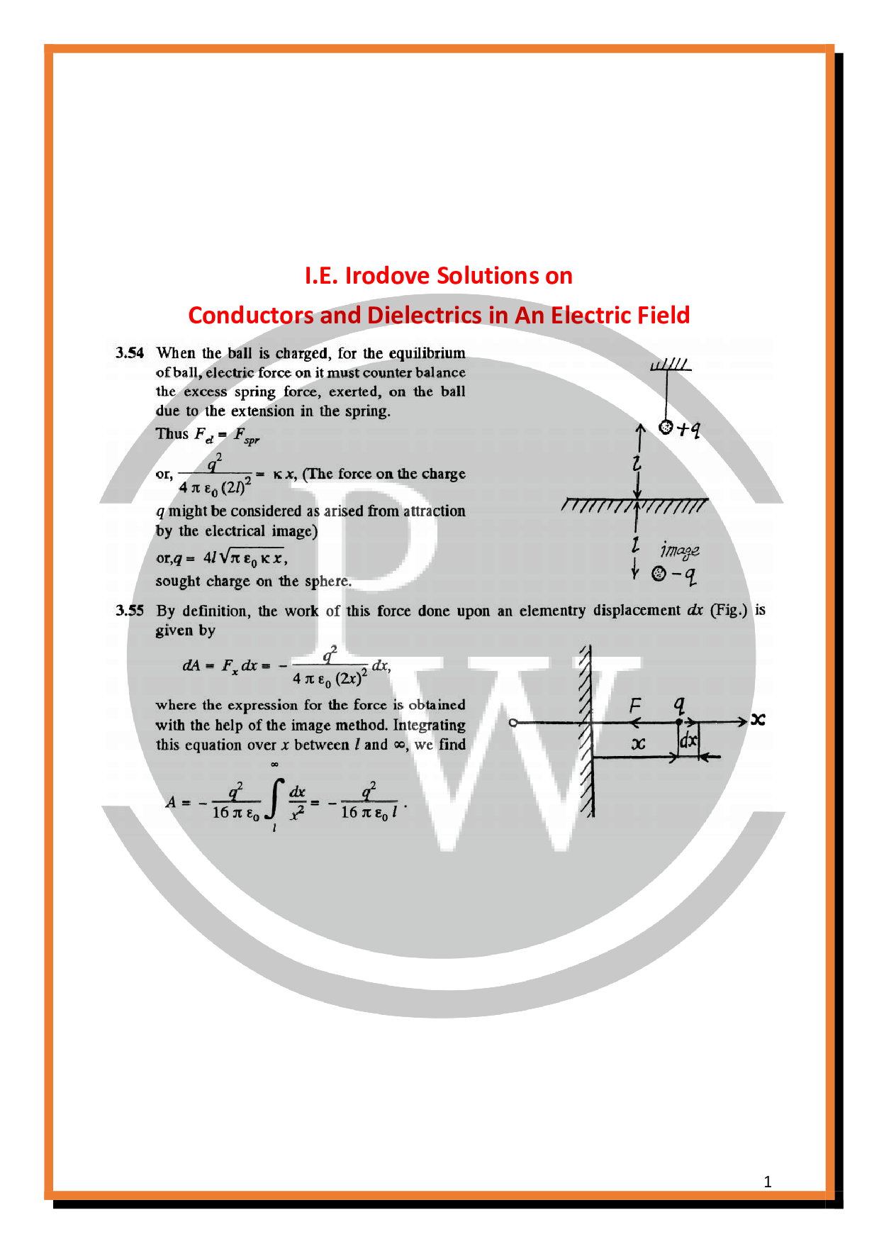 I.E. Irodov Solutions on conductors and dielectrics in an electric field | PW