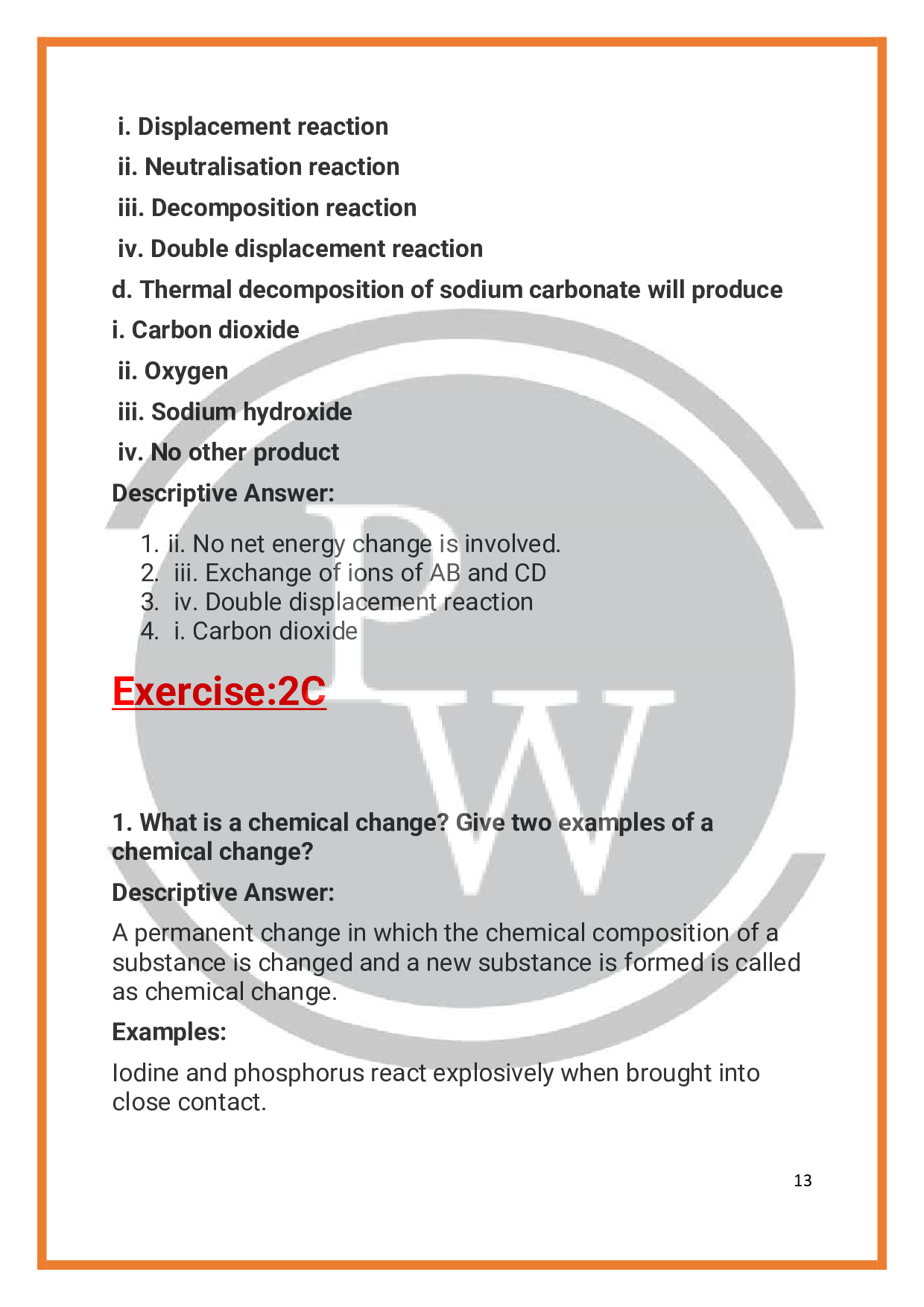 ICSE Chapter-2 Chemical Changes and Reactions Class 9 | Physics Wallah