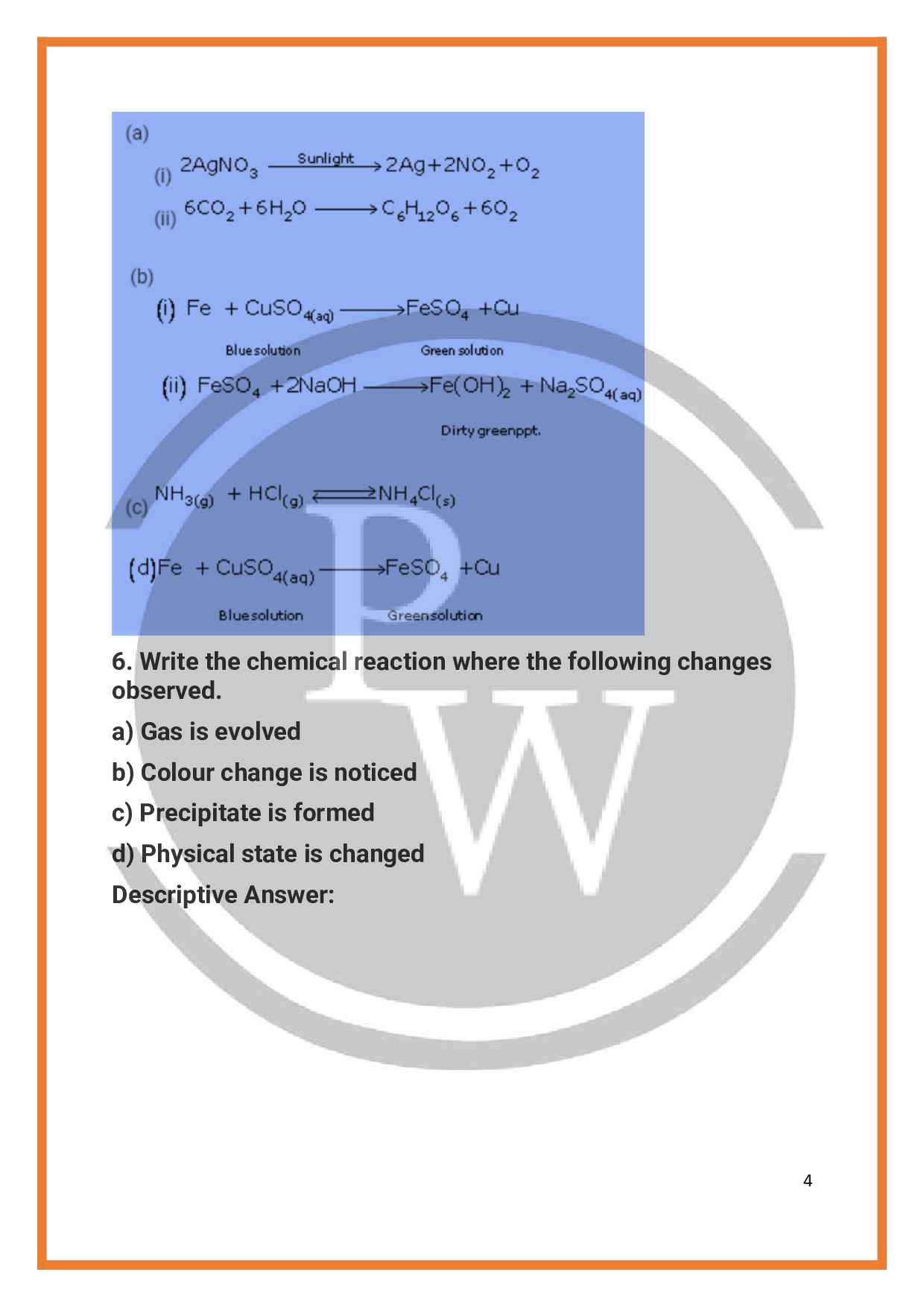 ICSE Chapter-2 Chemical Changes and Reactions Class 9 | Physics Wallah