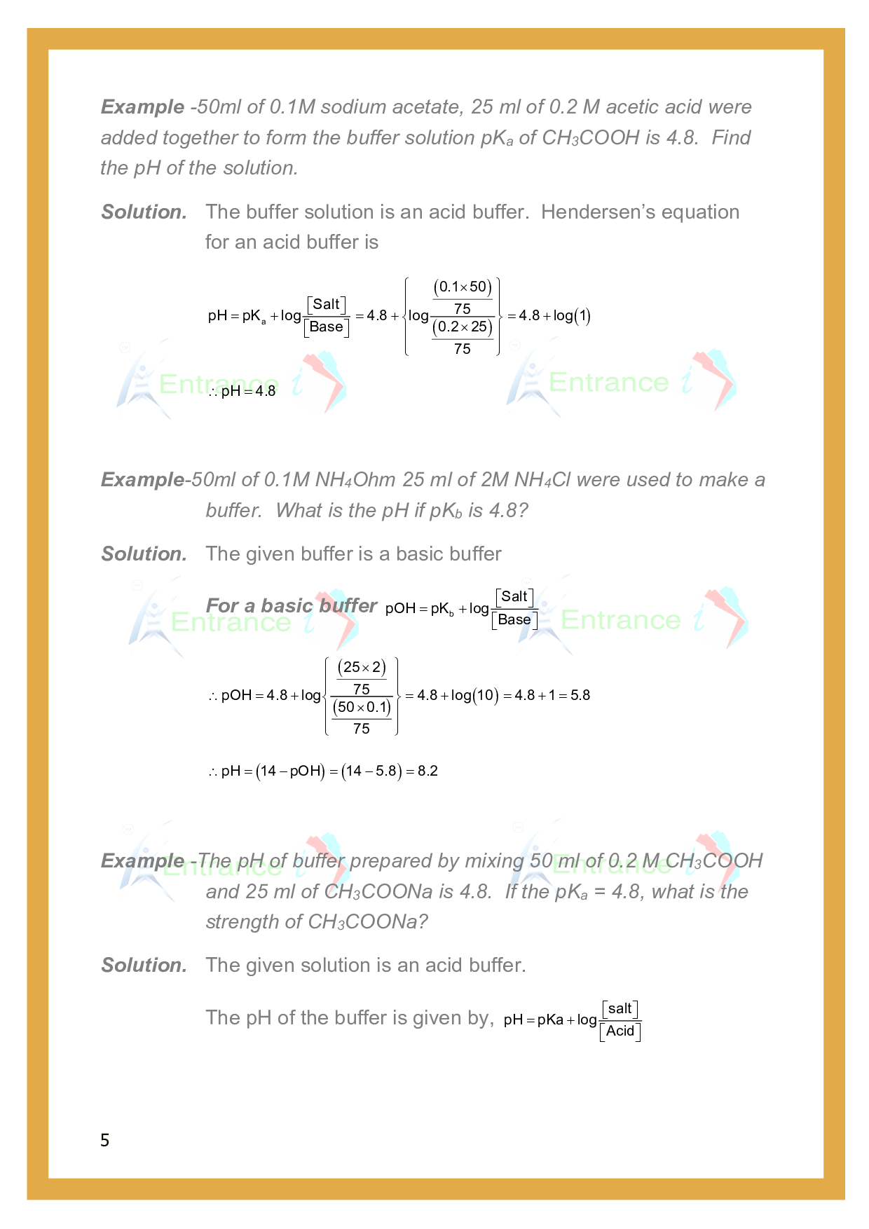 Buffer solutions |Types of Buffer solutions|Example of Buffer solutions ...