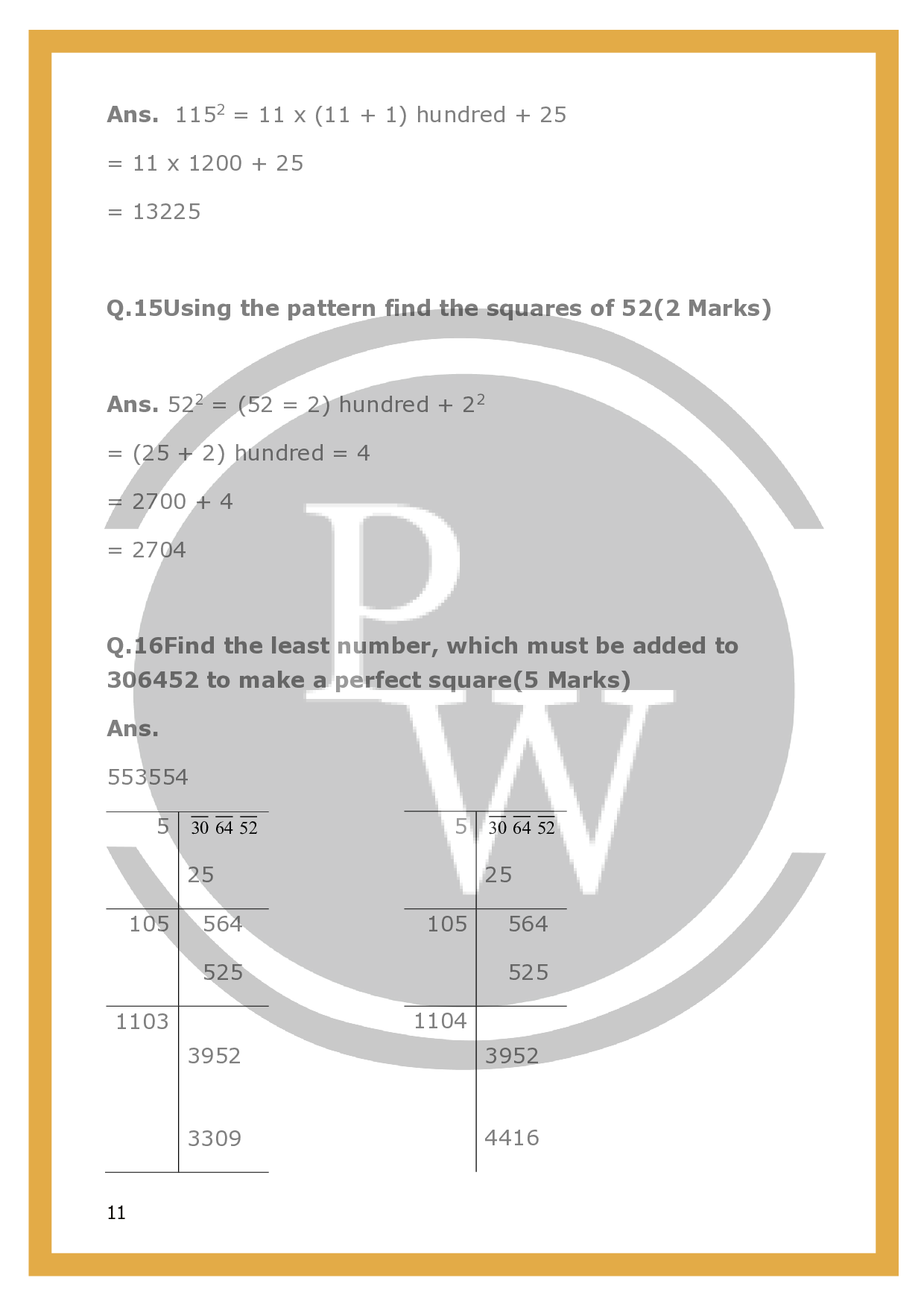 Important Question ForChapter 6 Squares Square Roots PW important-question-forchapter-6-squares-square-roots-pw