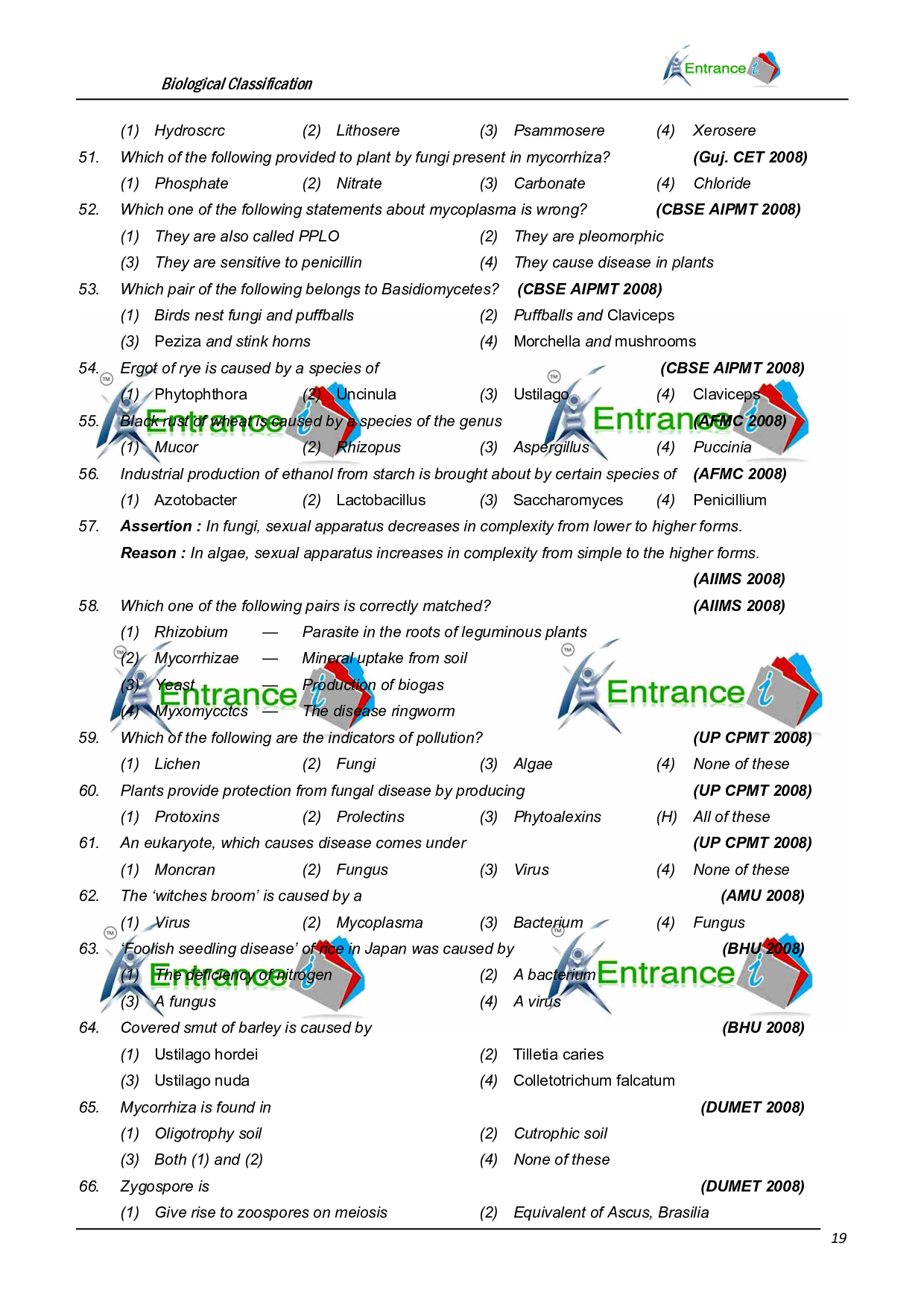 Neet Biology Classification Of Plant Kingdom Mcqs Set A NEET Biology ...
