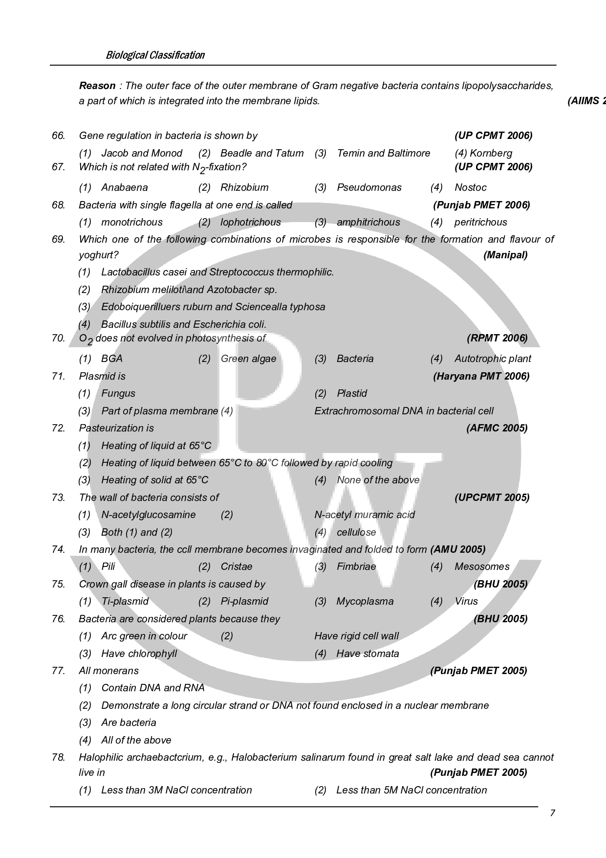 Neet Biology Classification Of Plant Kingdom Mcqs Set A NEET Biology ...