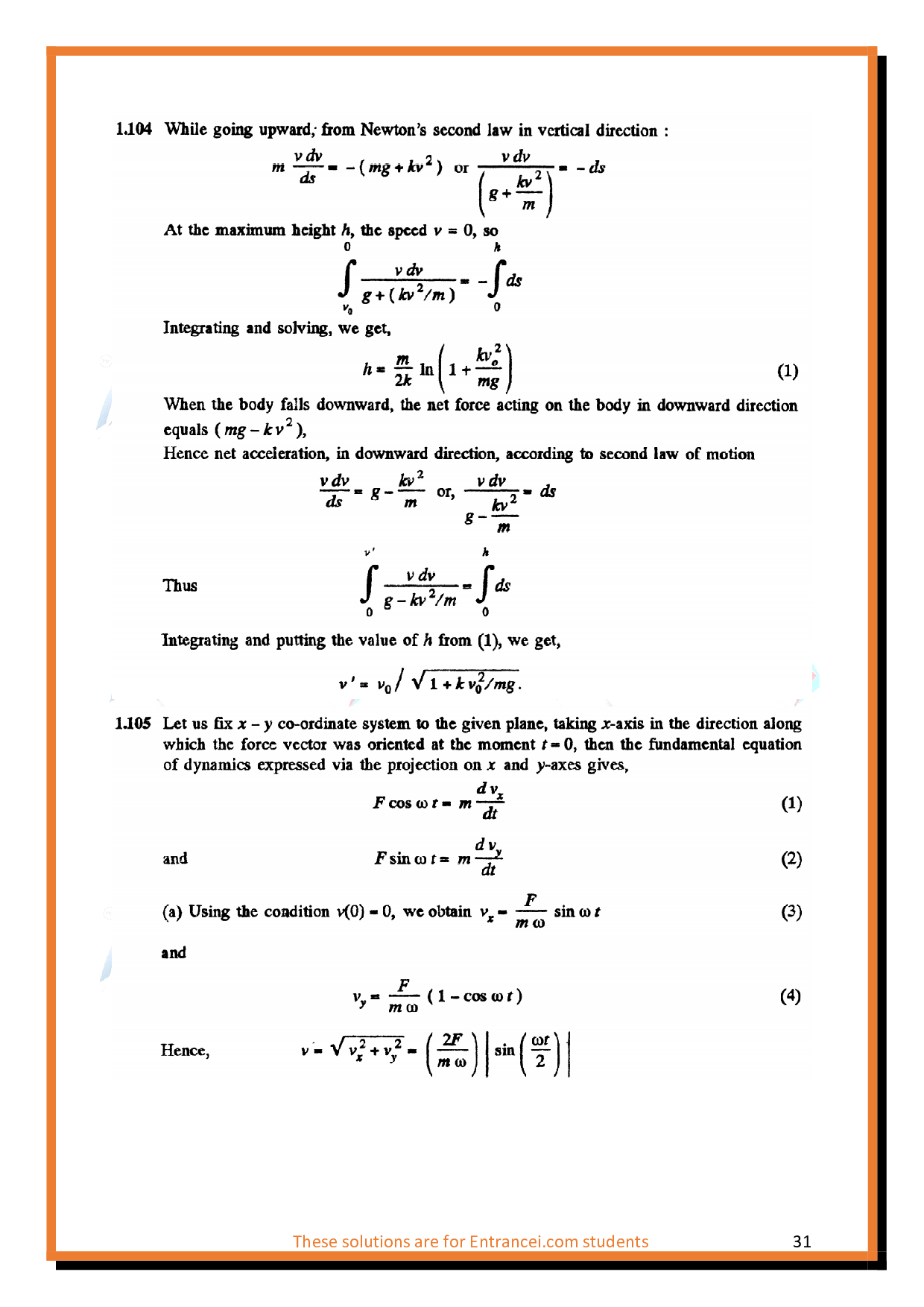 I.E. Irodov Solutions on The Fundamental Equation of Dynamics | PW