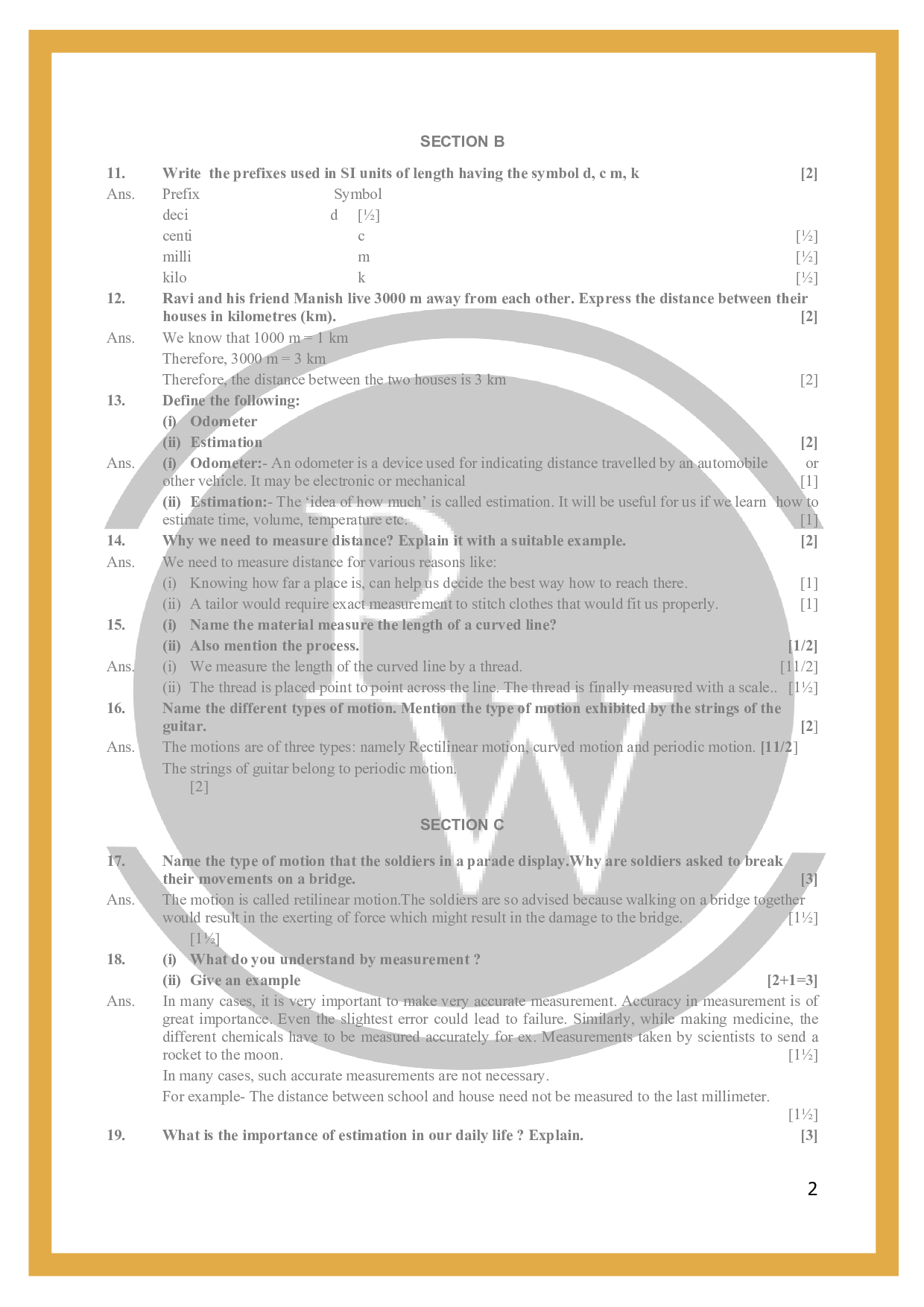 Worksheet for Class 6 Science Chapter 10 | Physics Wallah