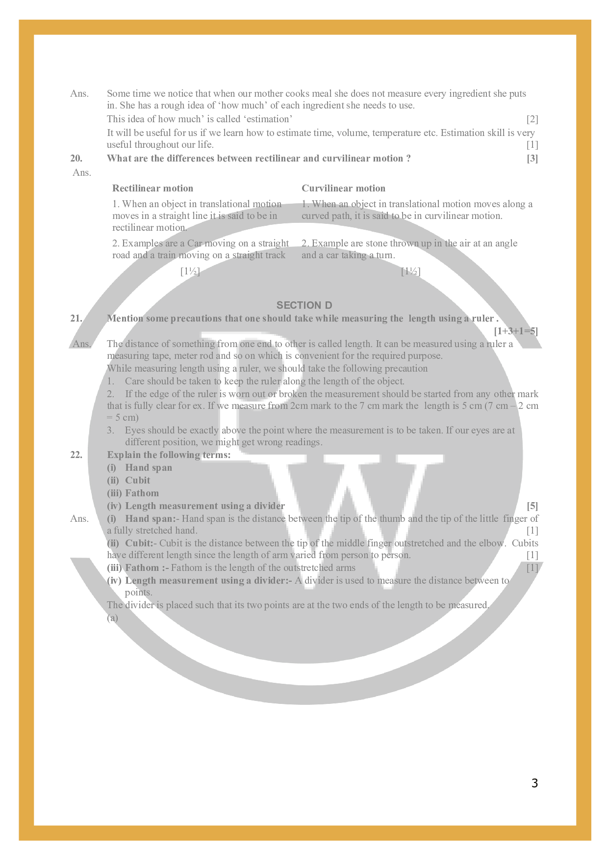 Worksheet for Class 6 Science Chapter 10 | Physics Wallah