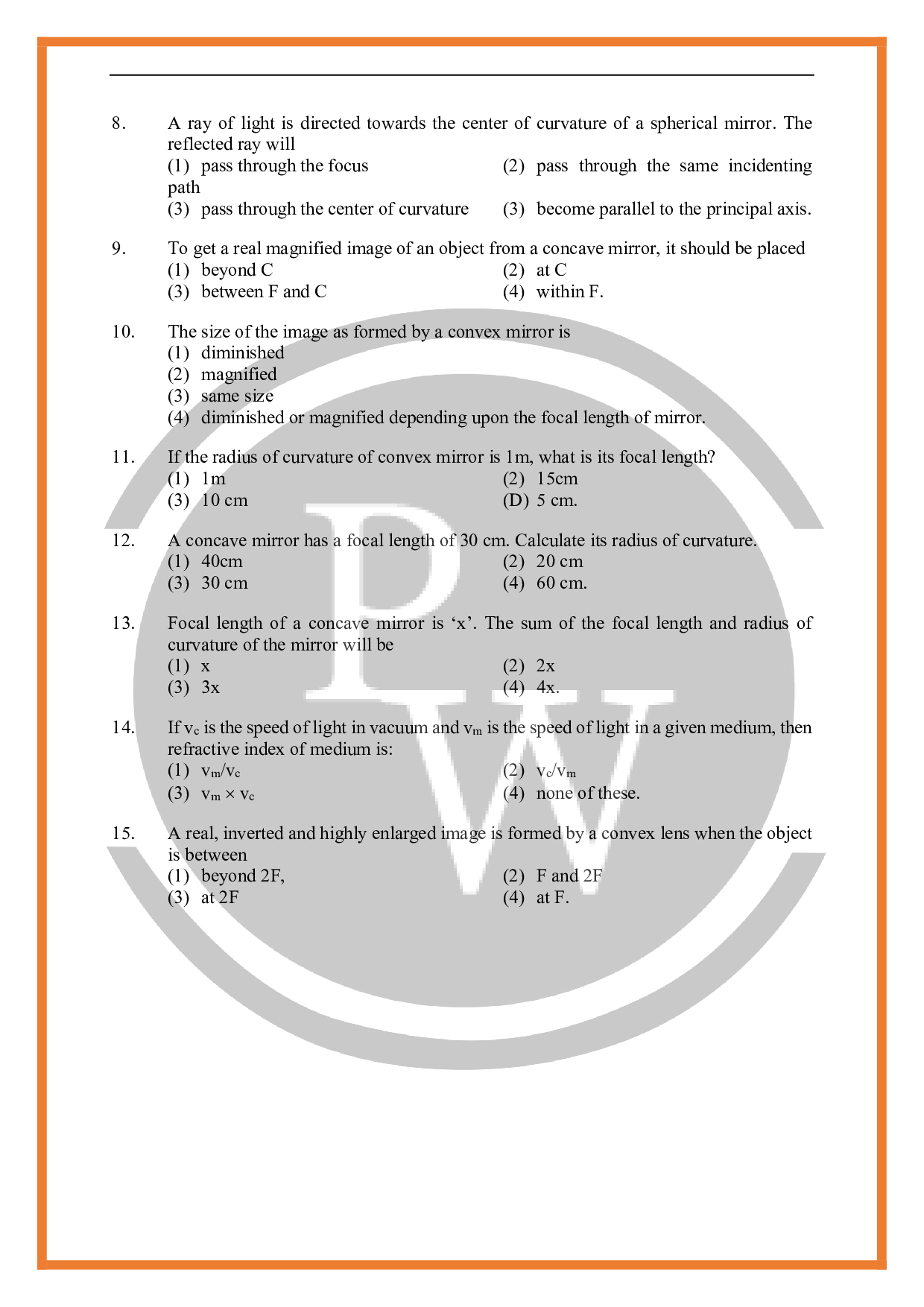 CBSE Sample Papers for class 8 Science-1 with Solution| PW