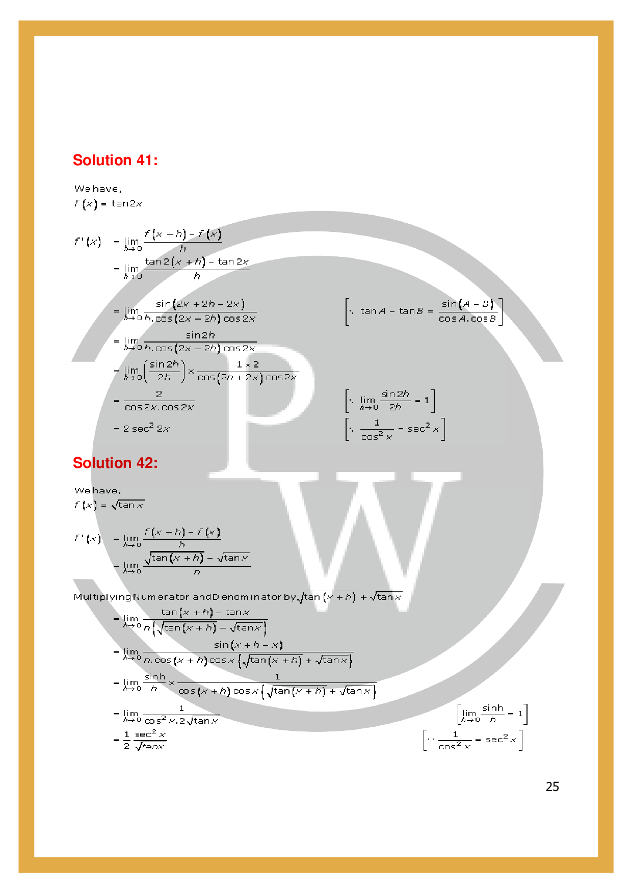 RD Sharma class 11 solutions|Derivatives Exercise-30B| Physics Wallah