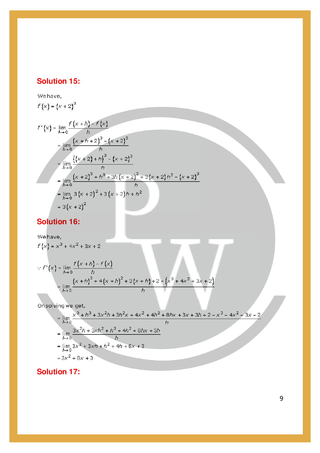 RD Sharma class 11 solutions|Derivatives Exercise-30B| Physics Wallah