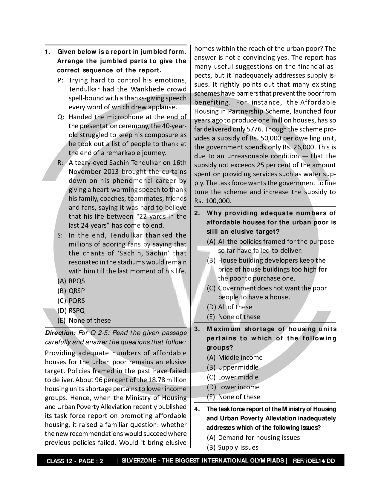 IOEL 2015 Question paper for class 12| Physics wallah