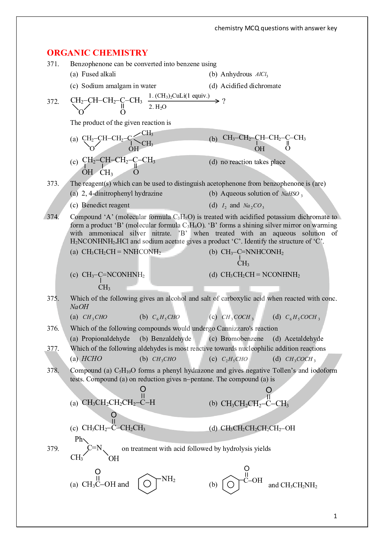 Organic chemistry questions|PW