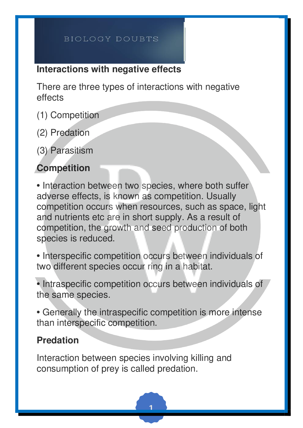 Interactions with negative effects | Physics Wallah