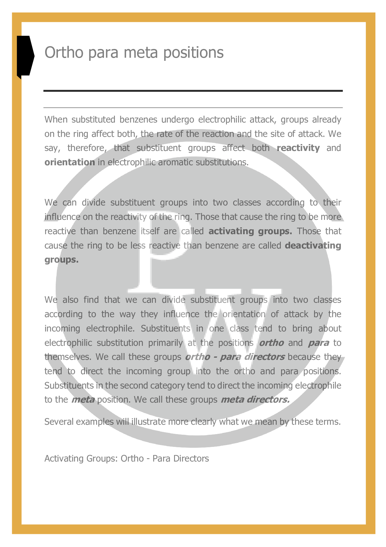 Ortho para meta positions & its example | Physics Wallah