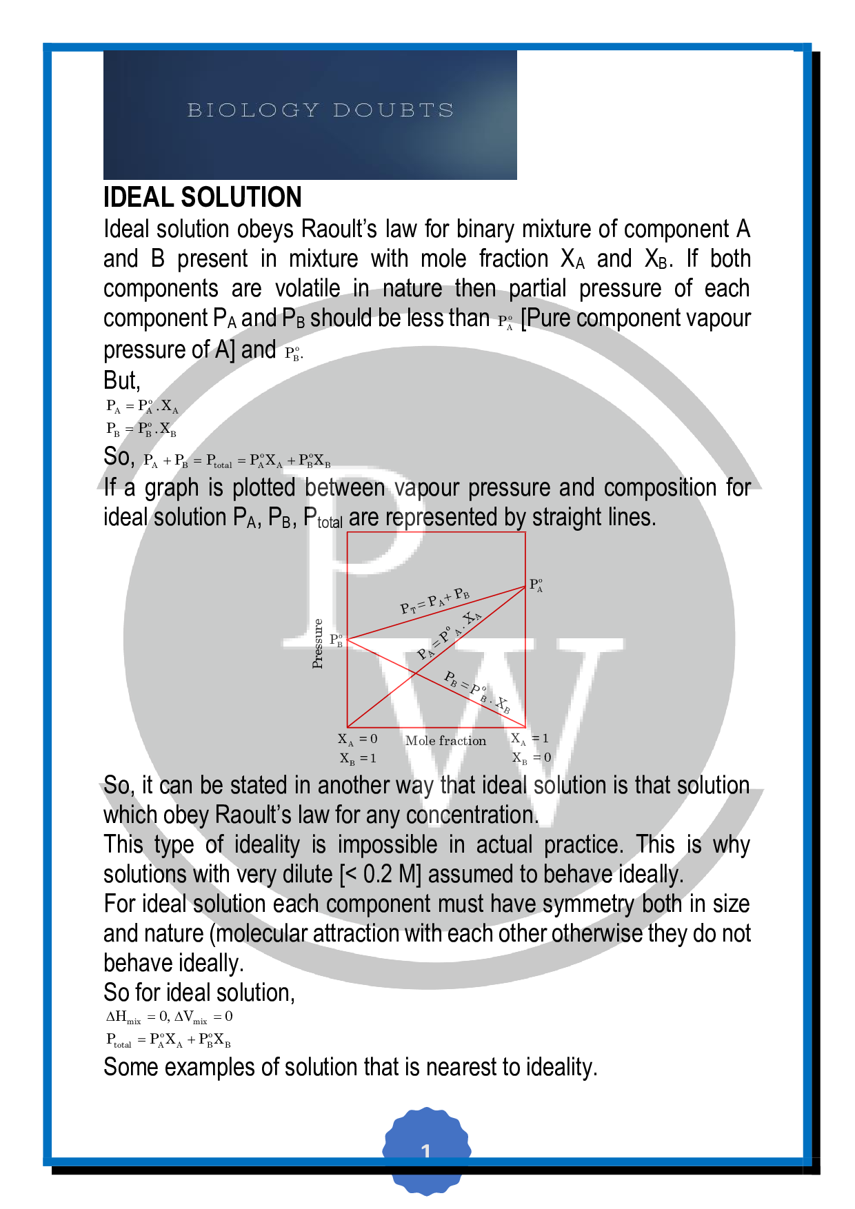 What is ideal and non ideal solution?| Physics Wallah